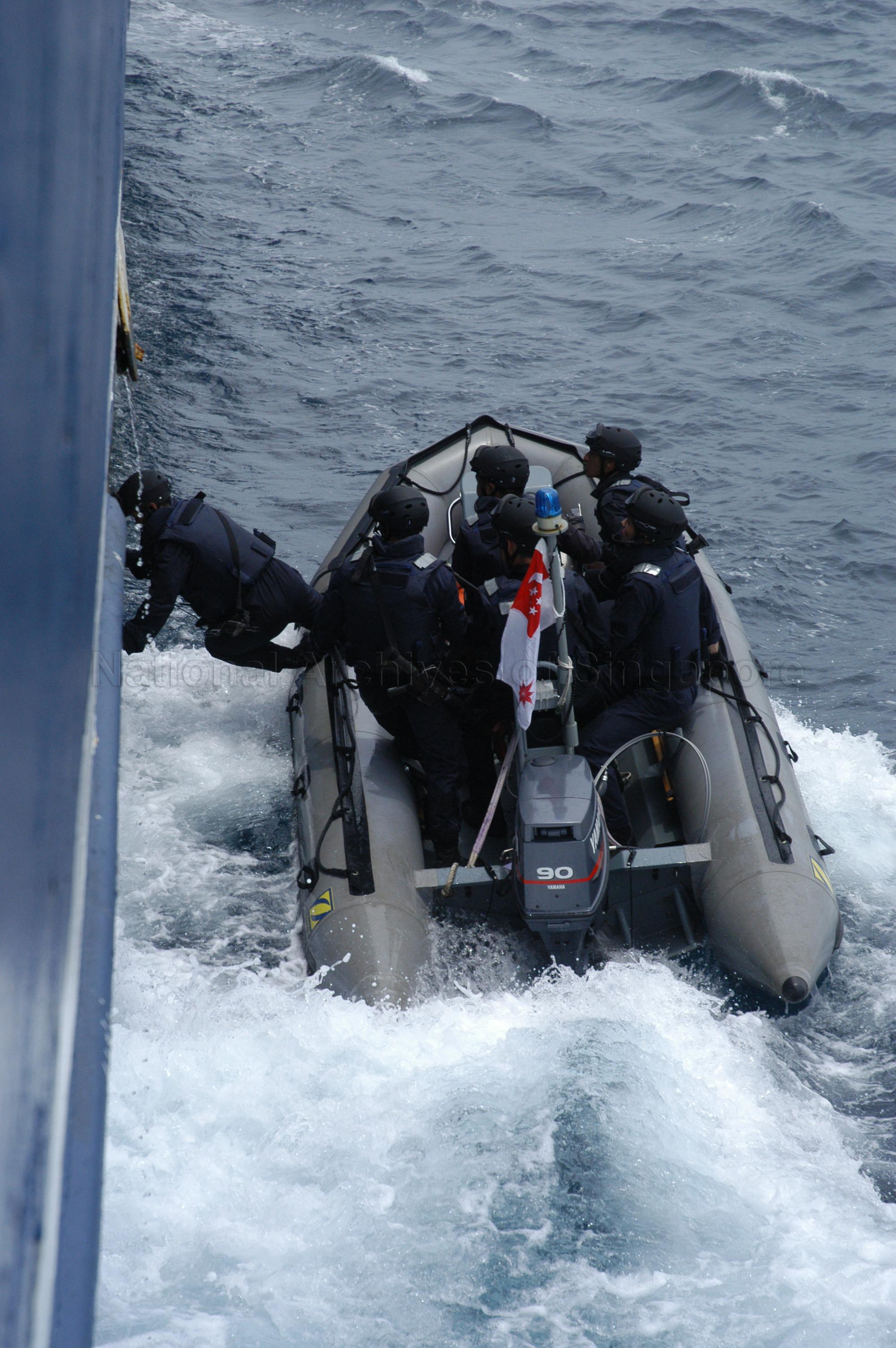 SENIOR FPDA OFFICIALS OBSERVE MARITIME INTERDICTION OPERATION AT SEA