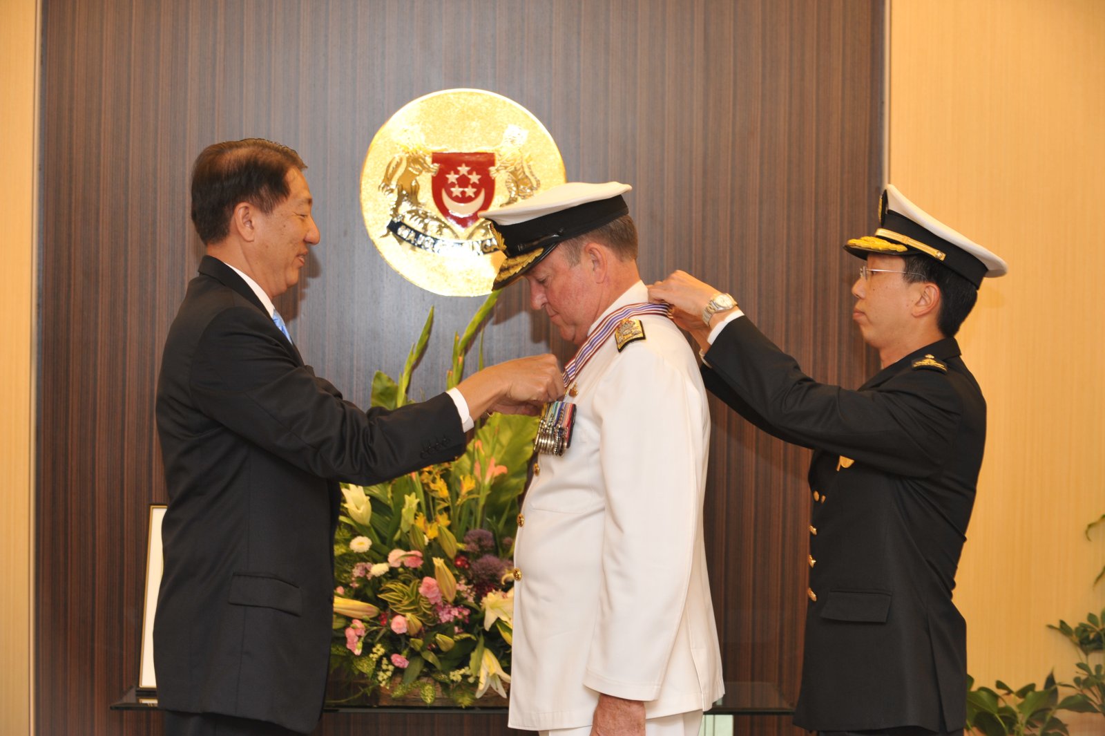 AWARD OF MERITORIUS SERVICE MEDAL (MILITARY) TO VICE ADMIRAL RUSSELL ...