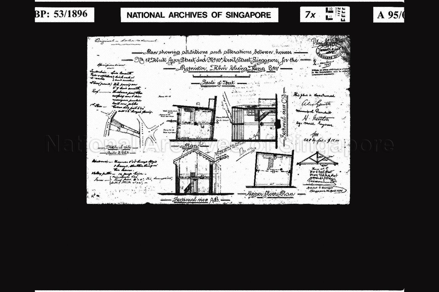 PLAN SHOWING ADDITIONS AND ALTERATIONS BETWEEN HOUSES