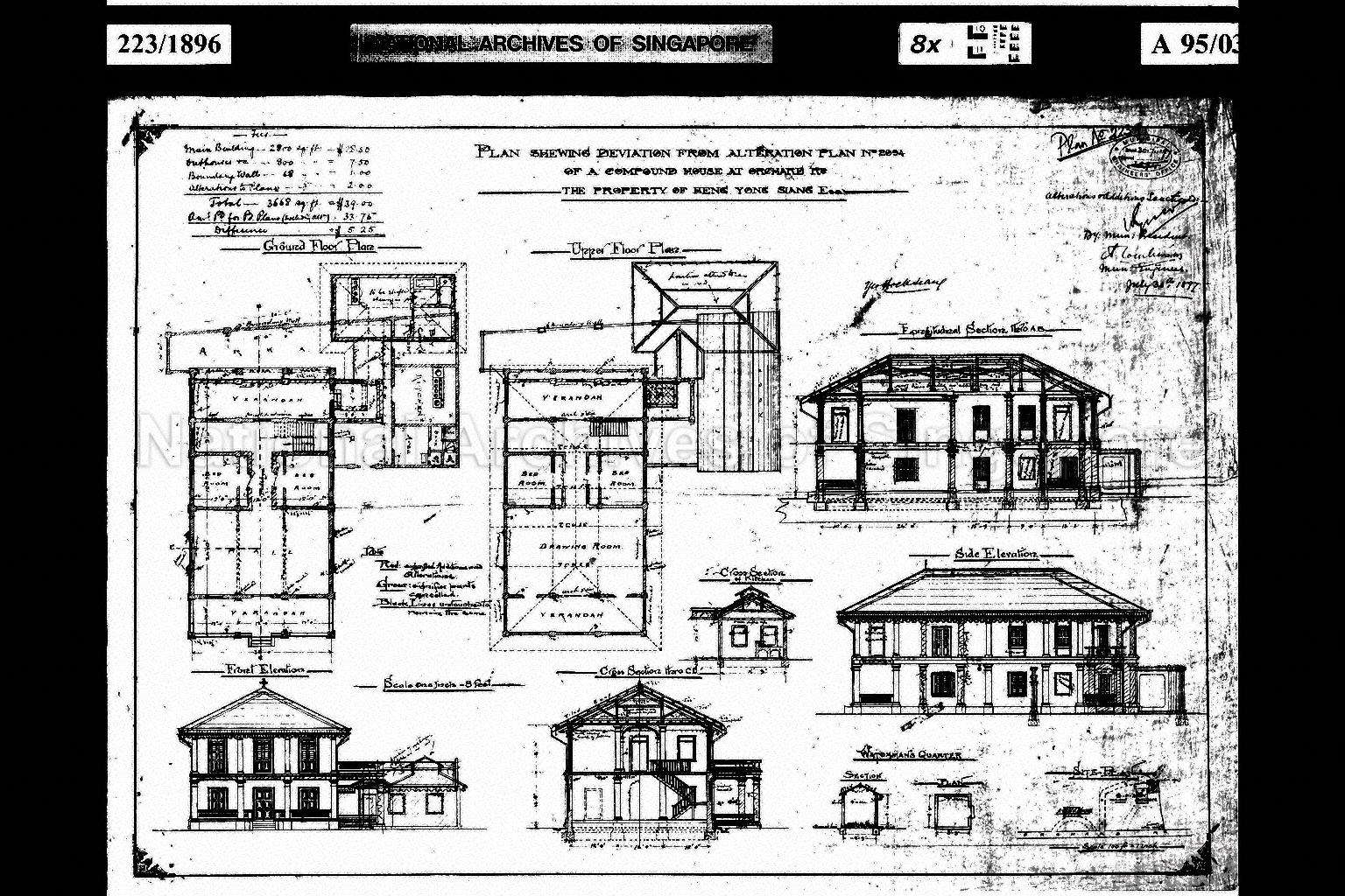 PLAN SHOWING DEVIATION FROM ALTERATION PLAN NO 2094