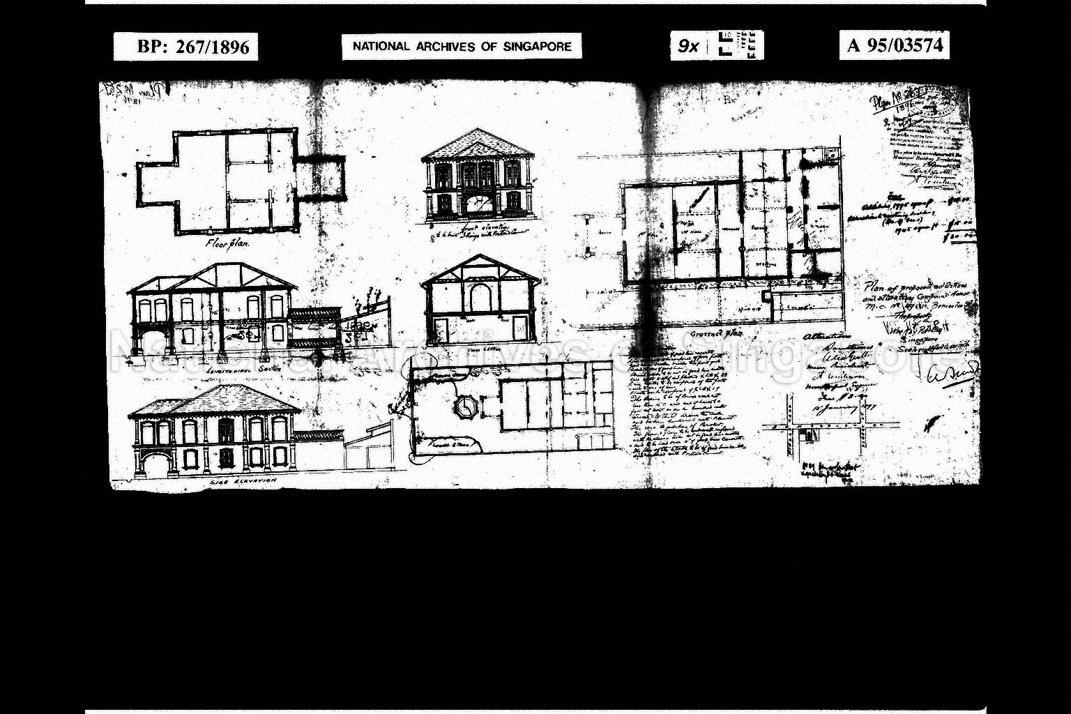 PLAN OF PROPOSED ADDITIONS AND ALTERATIONS COMPOUND HOUSE