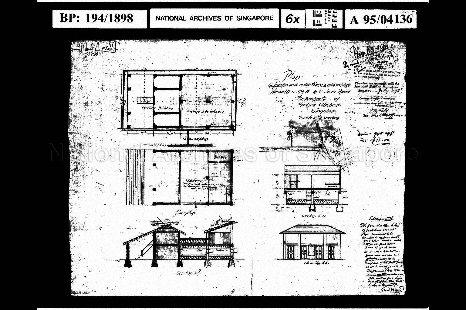 PLAN OF PROPOSED ADDITIONS AND ALTERATIONS TO HOUSE,