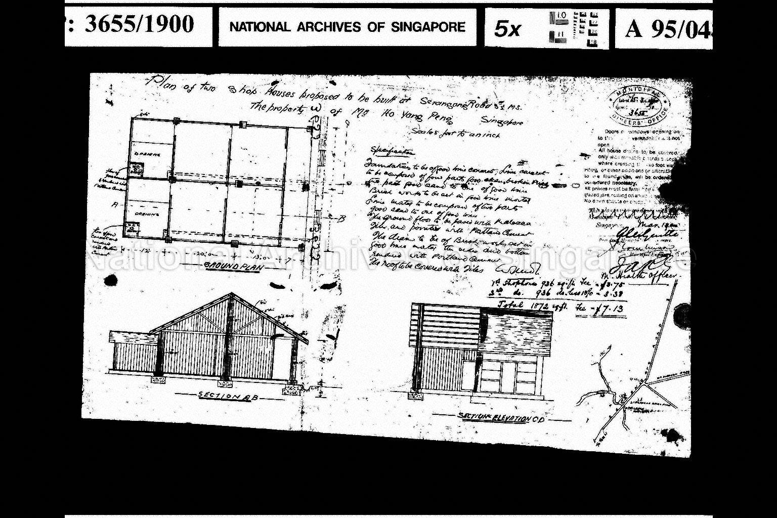 PLAN OF 2 SHOP HOUSES