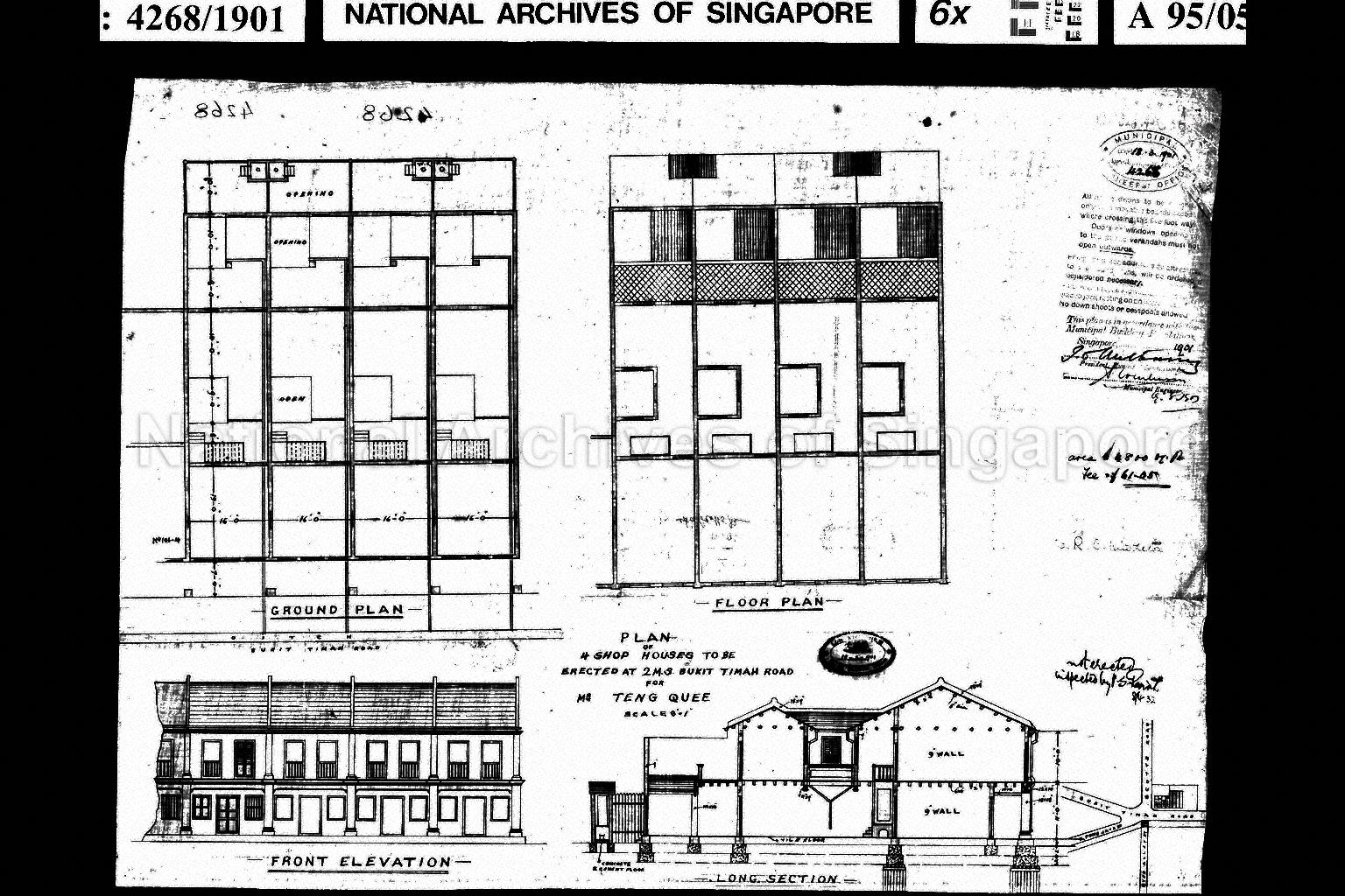 PLAN OF 4 SHOPHOUSES