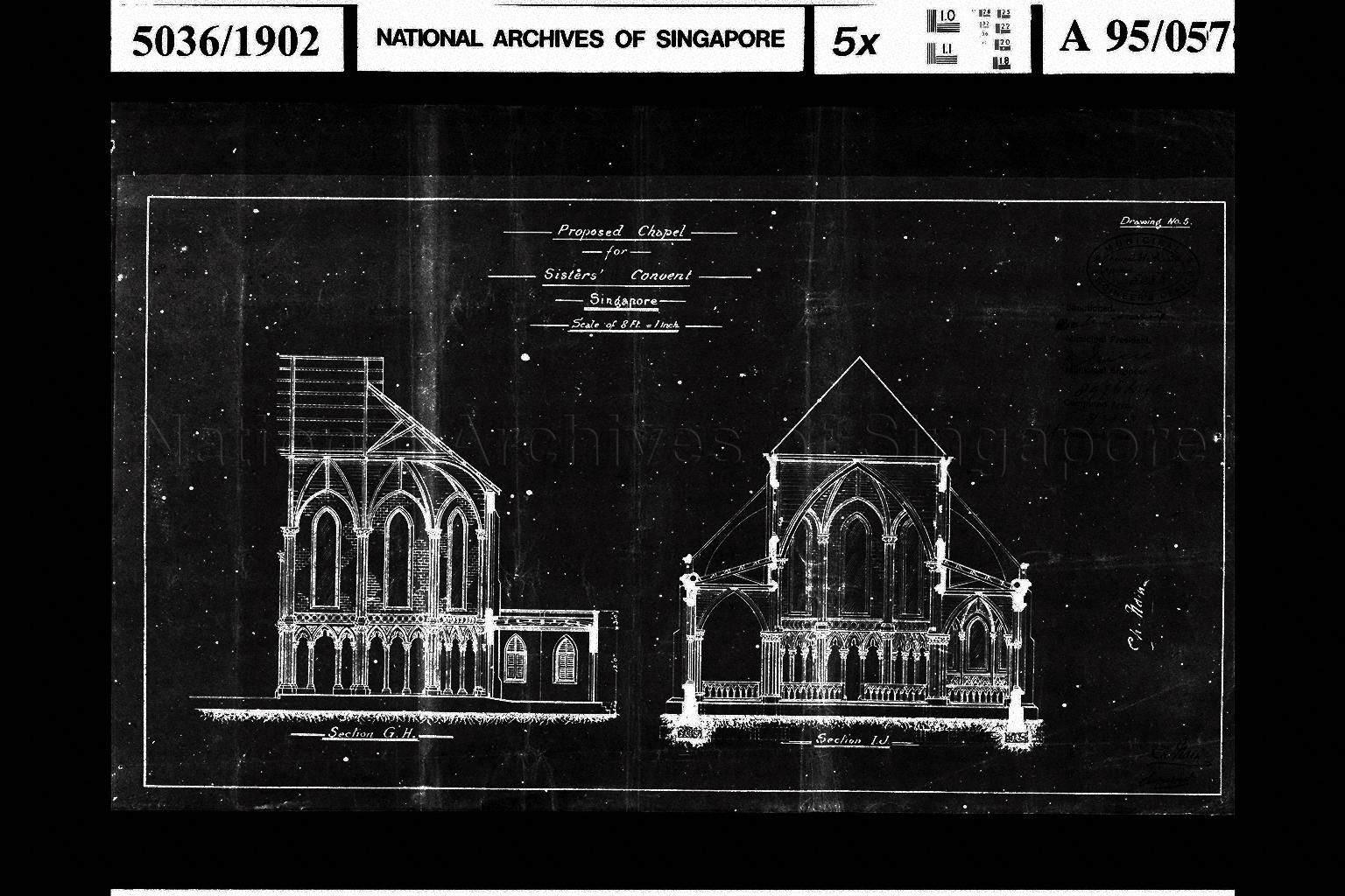 SISTERS' CONVENT - CHAPEL - SECTIONS GH AND IJ