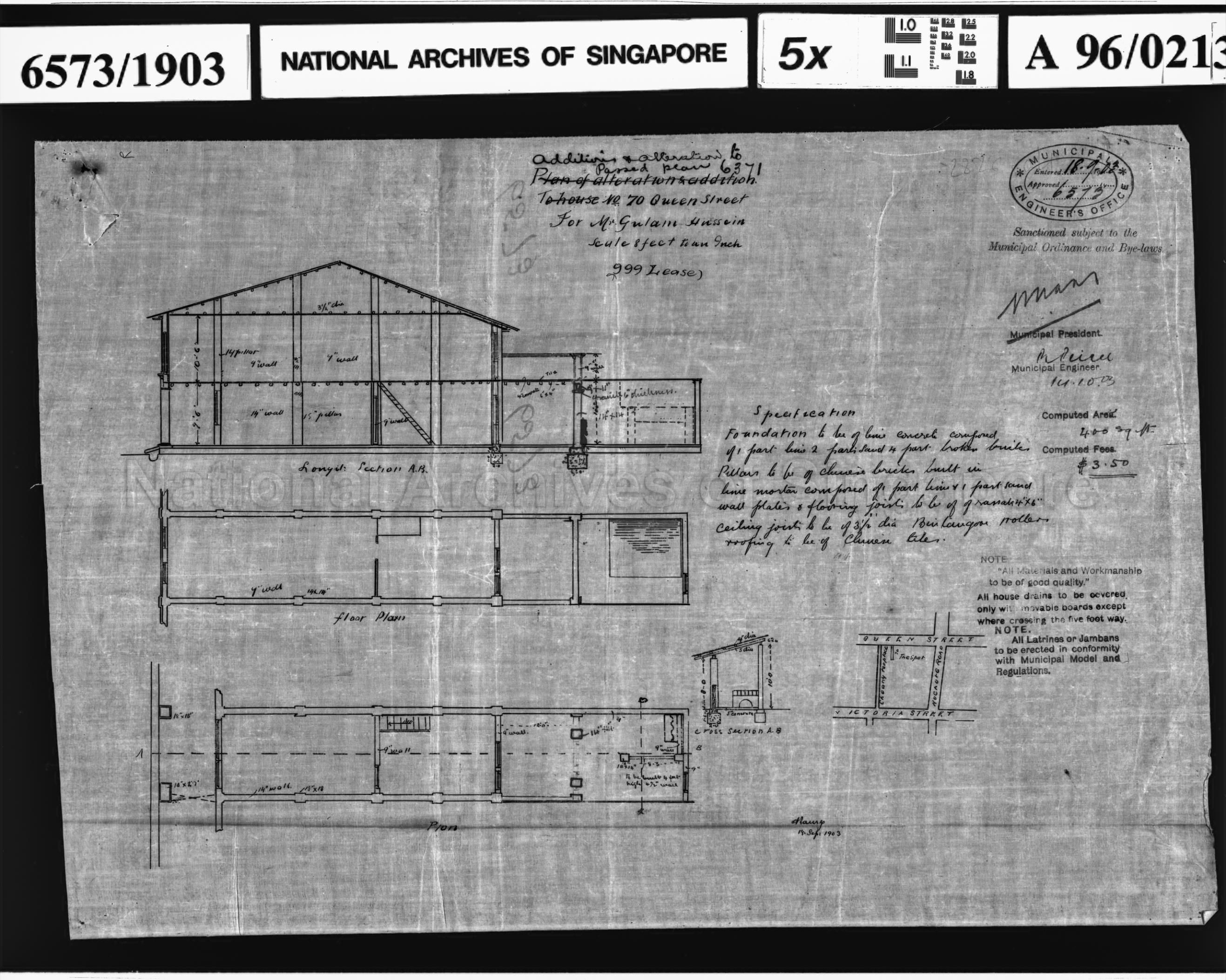 ADDITIONS AND ALTERATIONS TO PASSED PLAN NO.6371 (PLAN