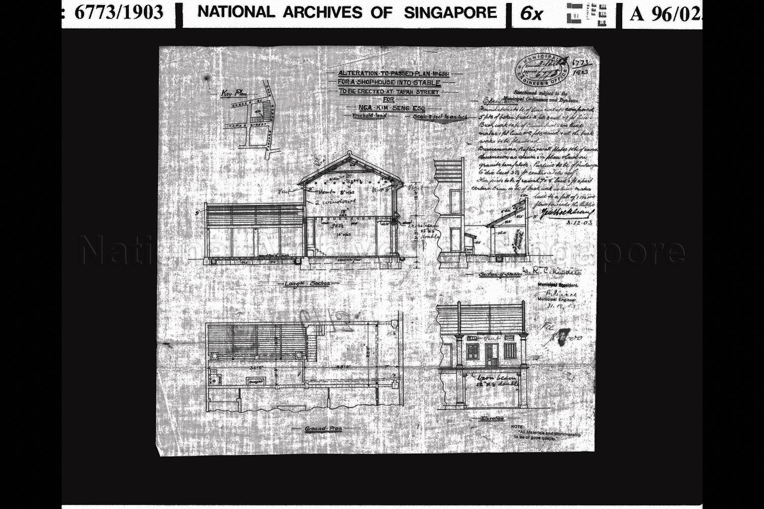 ALTERATION TO PASSED PLAN NO.6561 FOR A SHOPHOUSE INTO