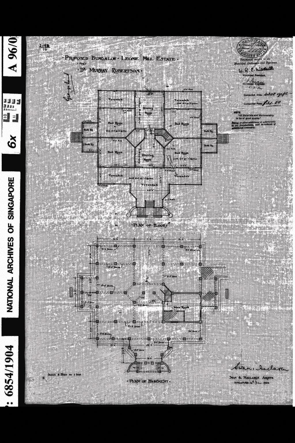 BUNGALOW (BASEMENT & 1ST FLOOR PLAN)