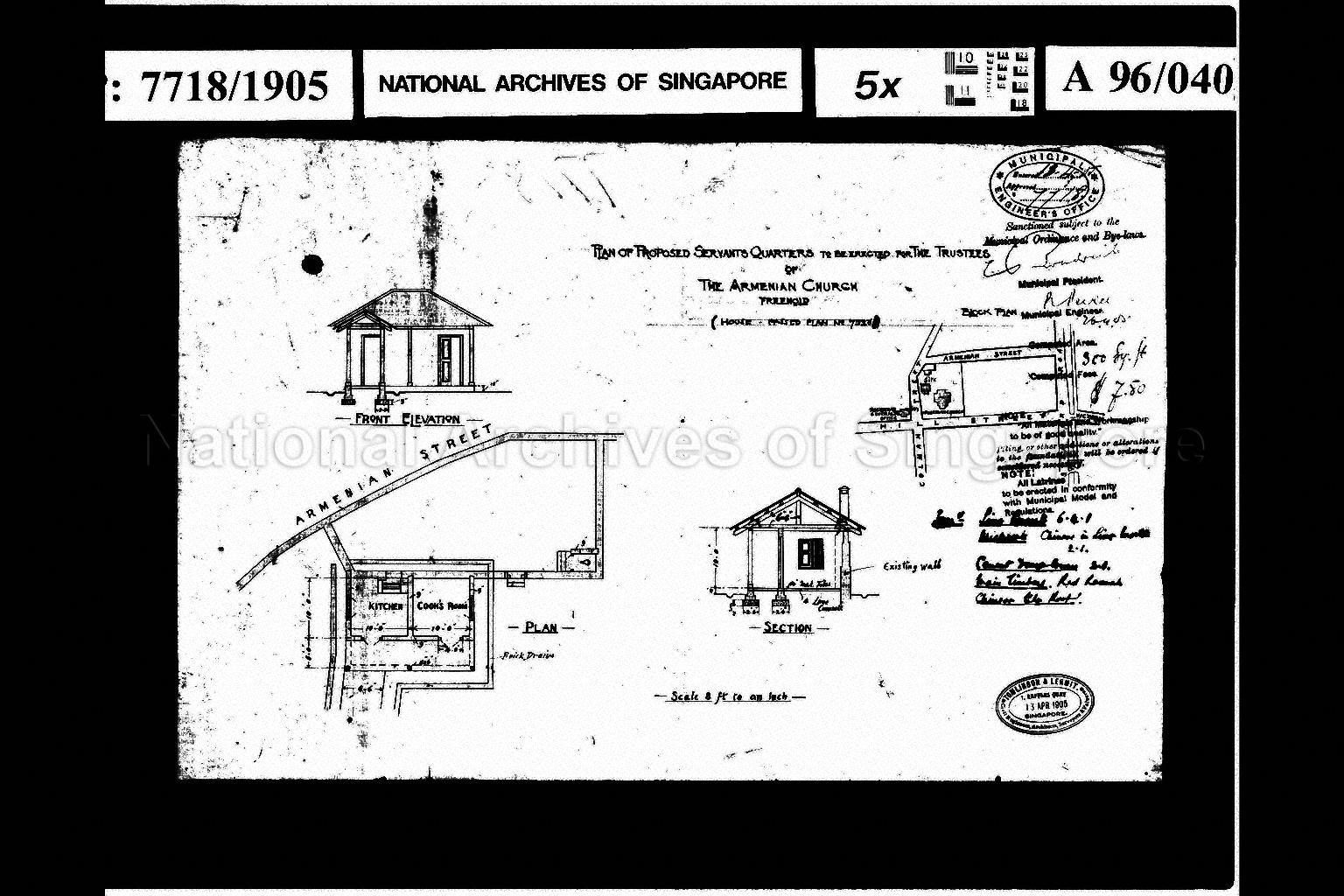 SERVANTS QUARTERS OF HOUSE TO PASSED PLAN NO. 7523