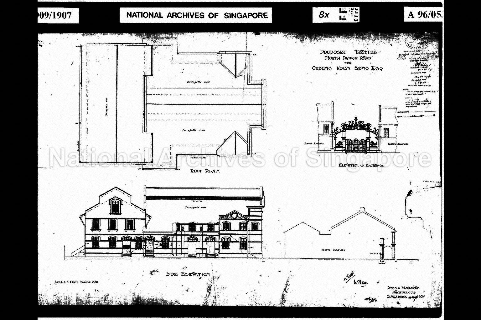 THEATRE (ROOF AND SIDE ELEVATION)