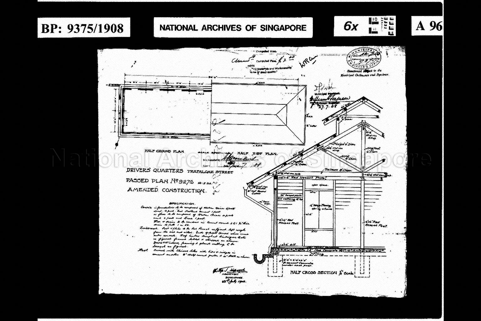 AMENDED CONSTRUCTION OF DRIVERS' QUARTERS TO PASSED PLAN NO