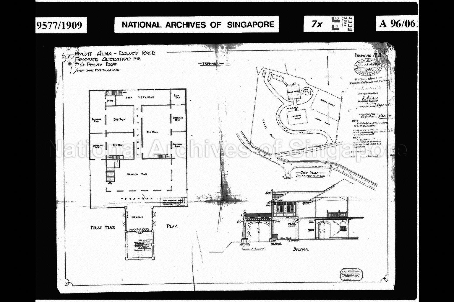 ALTERATIONS TO BUILDING - FIRST FLOOR PLAN AND SECTION