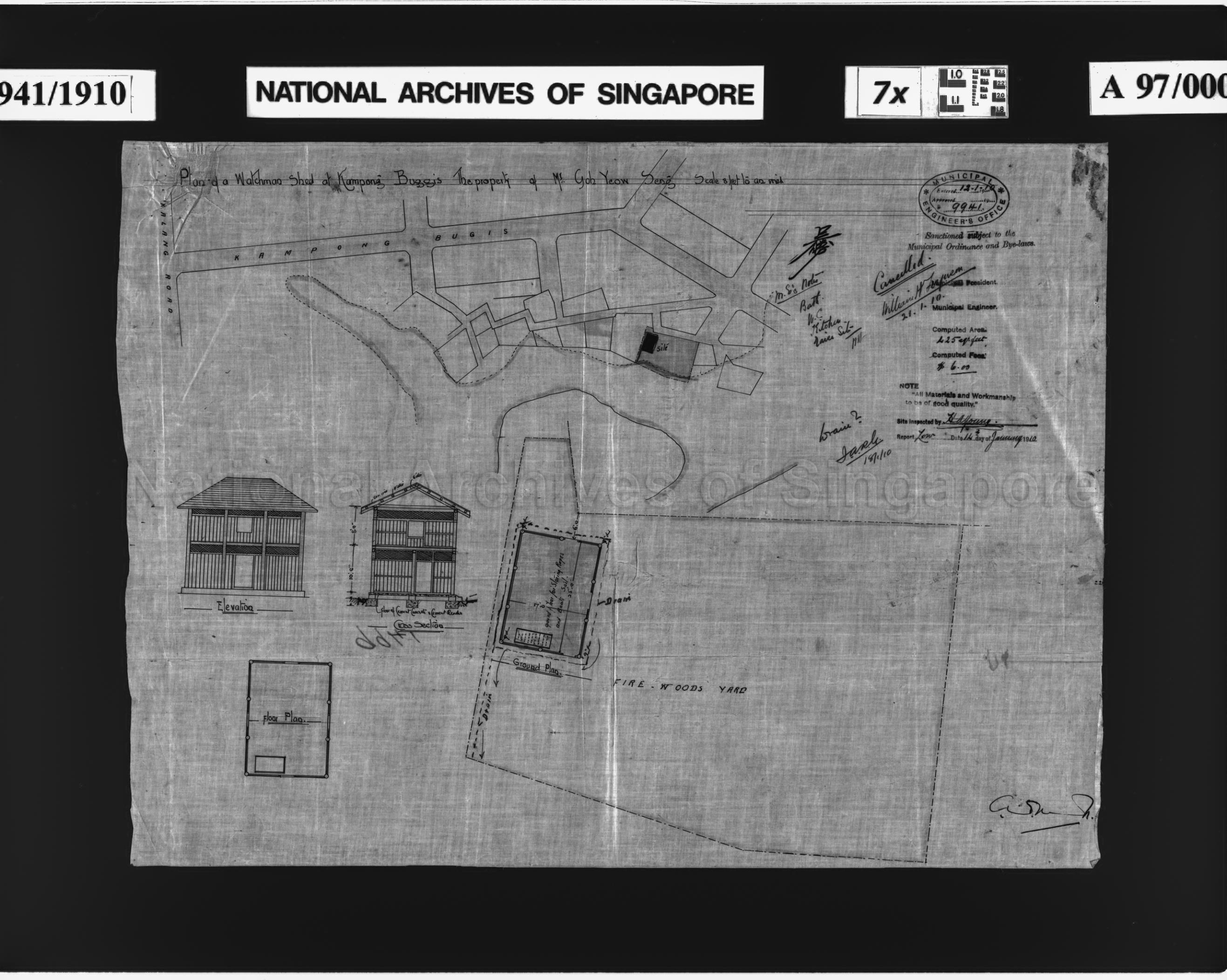 WATCHMAN SHED (SHADING IN BLUE ON SITE PLAN)