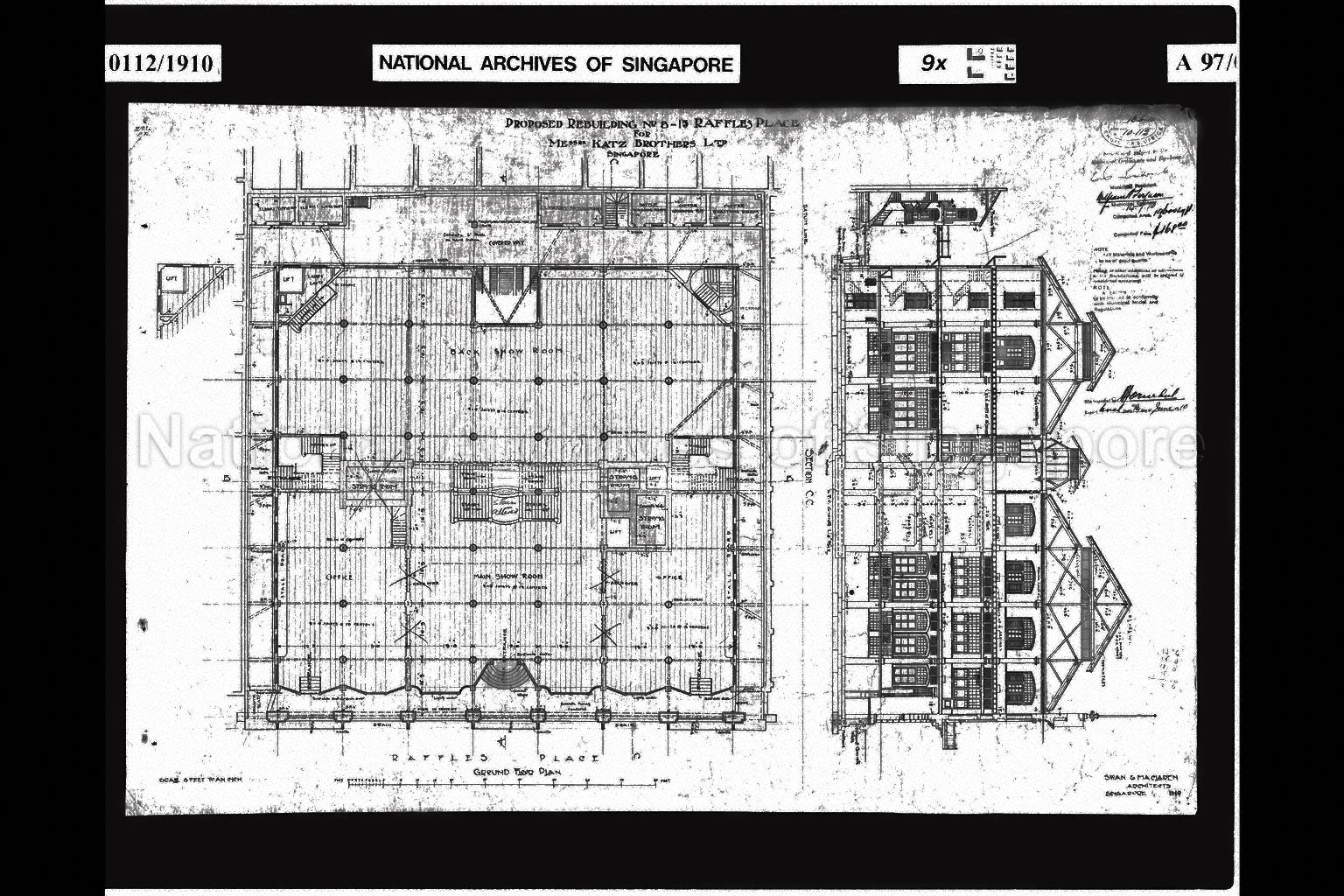 REBUILDING, RAFFLES PLACE, 8-15 (GROUND FLOOR PLAN AND