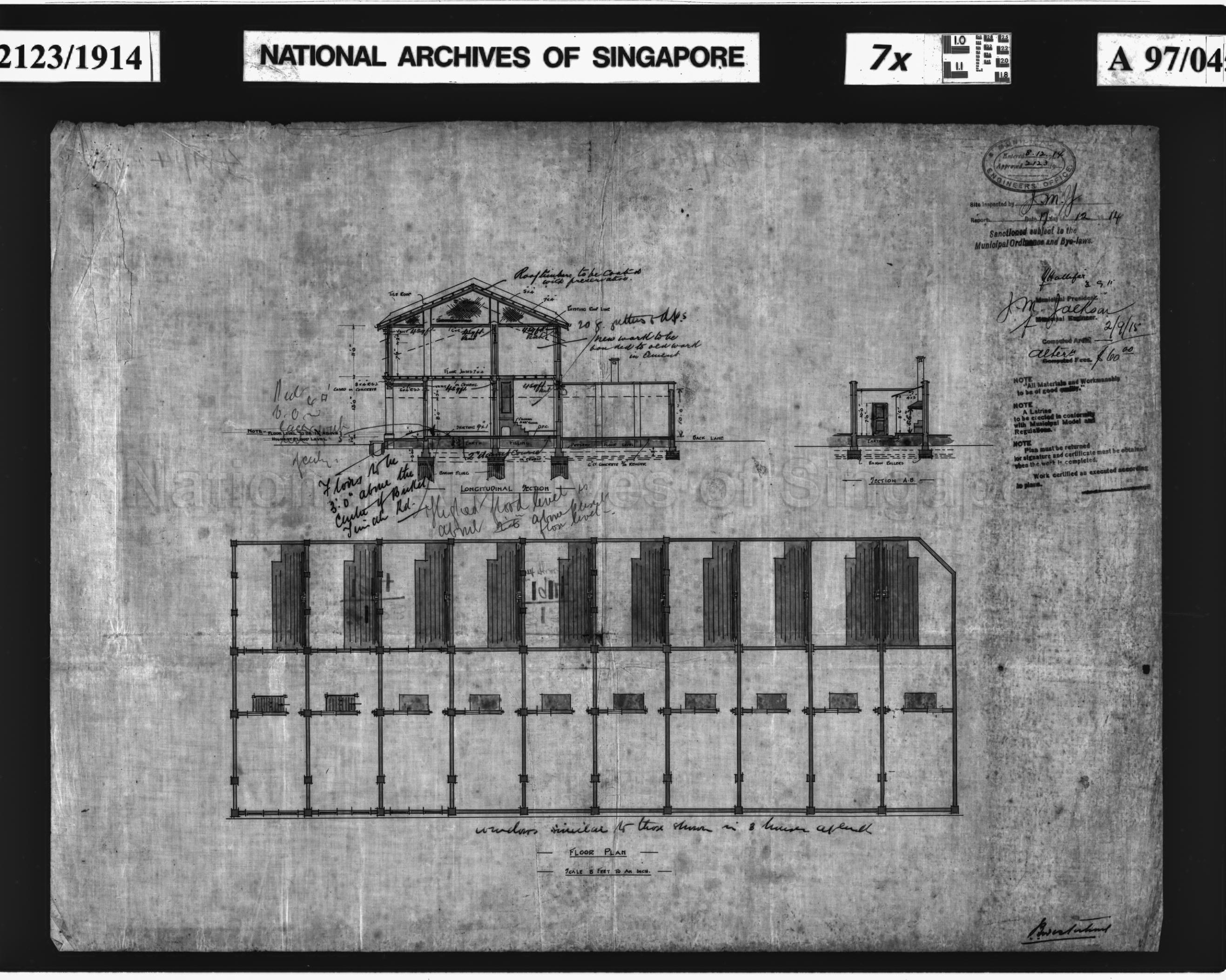 UNTITLED - FLOOR PLAN, LONGITUDINAL SECTION, SECTION A-B