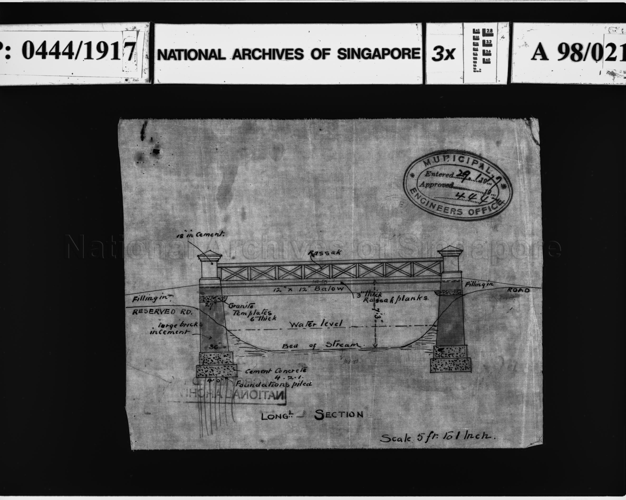 SECTION TO REBUILDING OF A WOODEN BRIDGE ACROSS STREAM