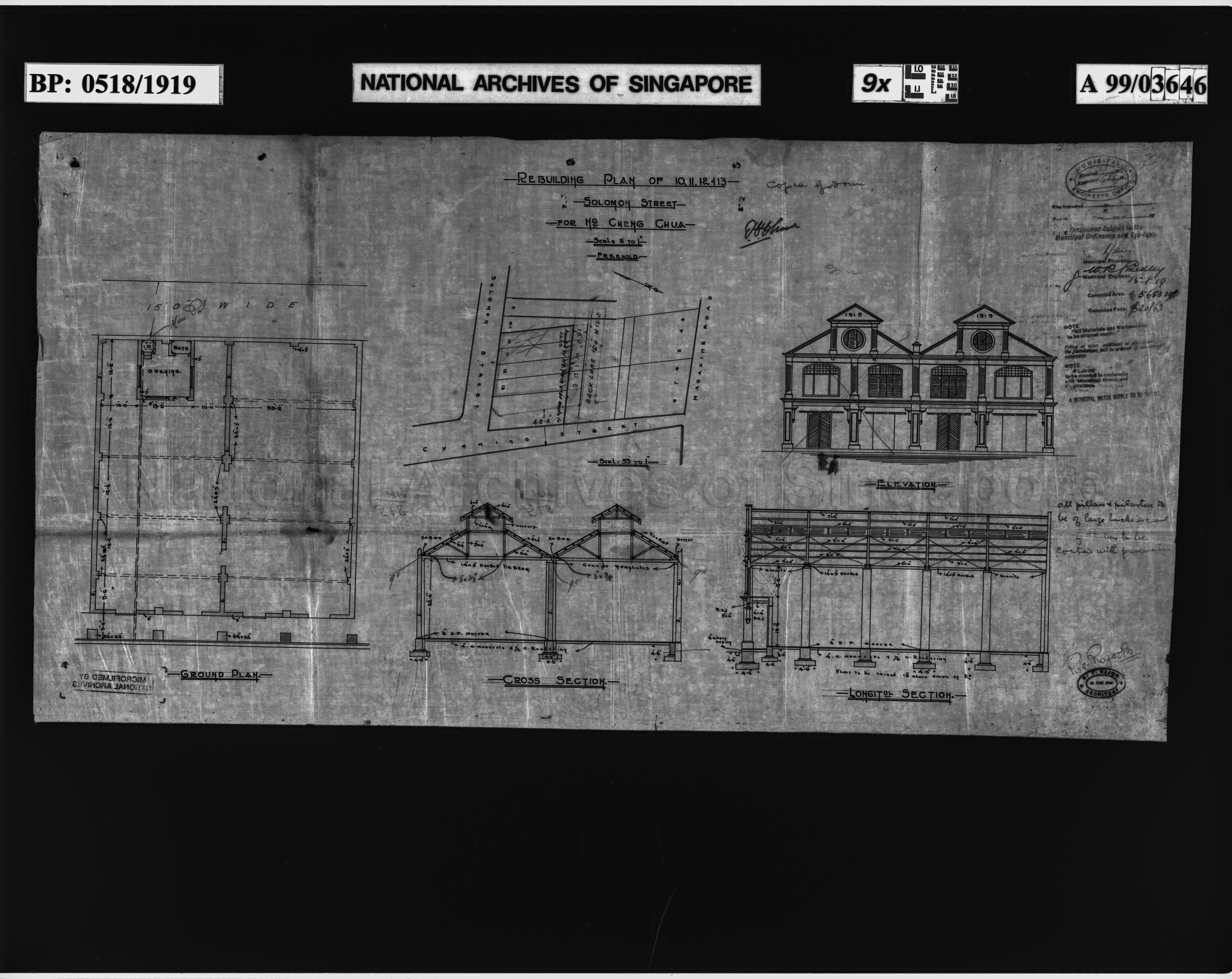 REBUILDING PLAN OF 10, 11, 12 AND 13 SOLOMON STREET