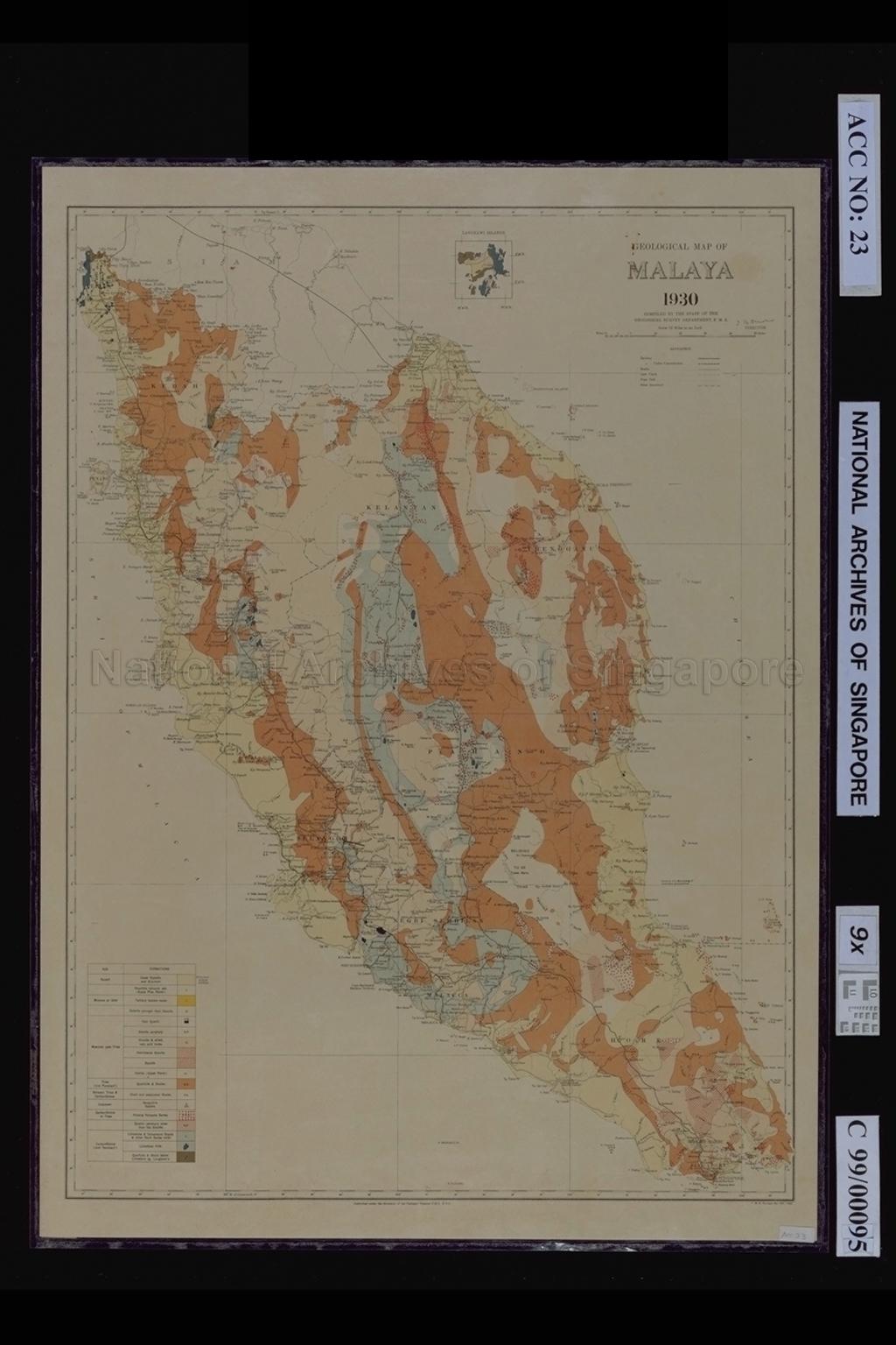 Geological Map of Malaya, 1930
