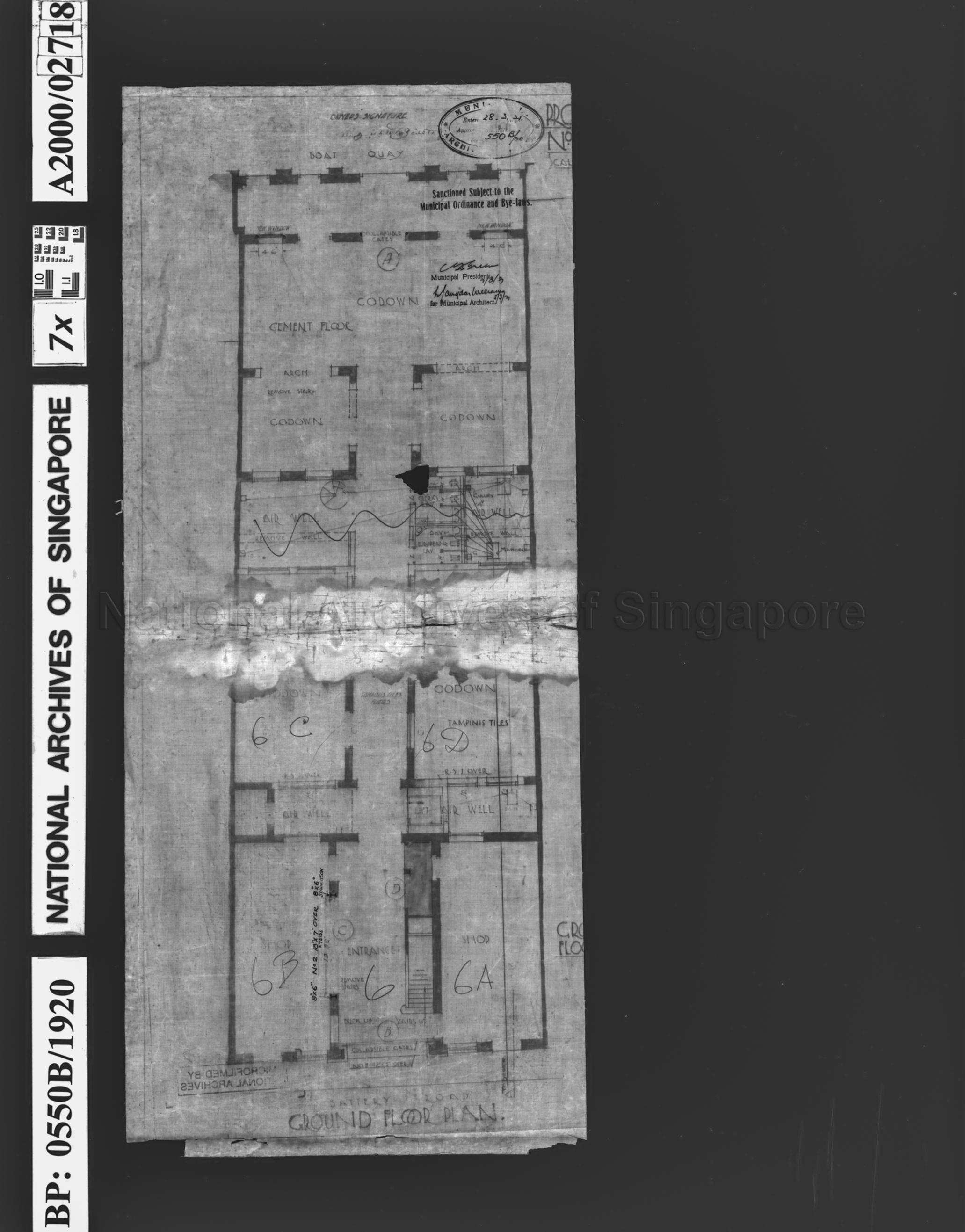 GROUND FLOOR PLAN - AMENDMENT PLAN TO PASSED PLAN NO 550