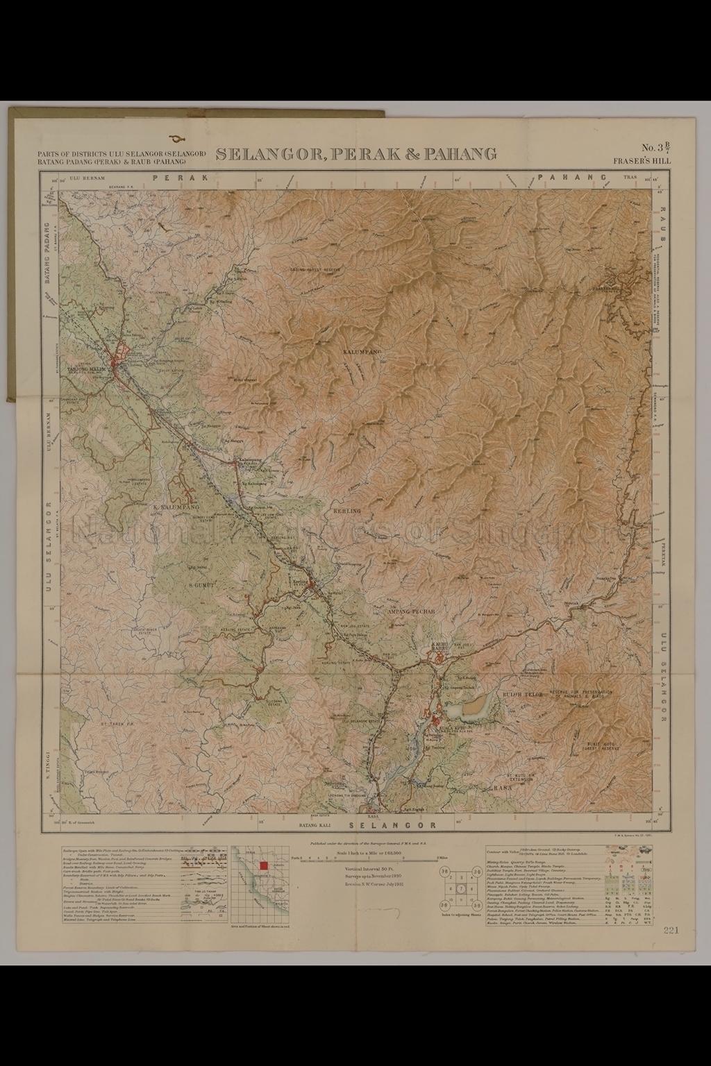 Selangor, Perak and Pahang. Parts of Districts Ulu Selangor