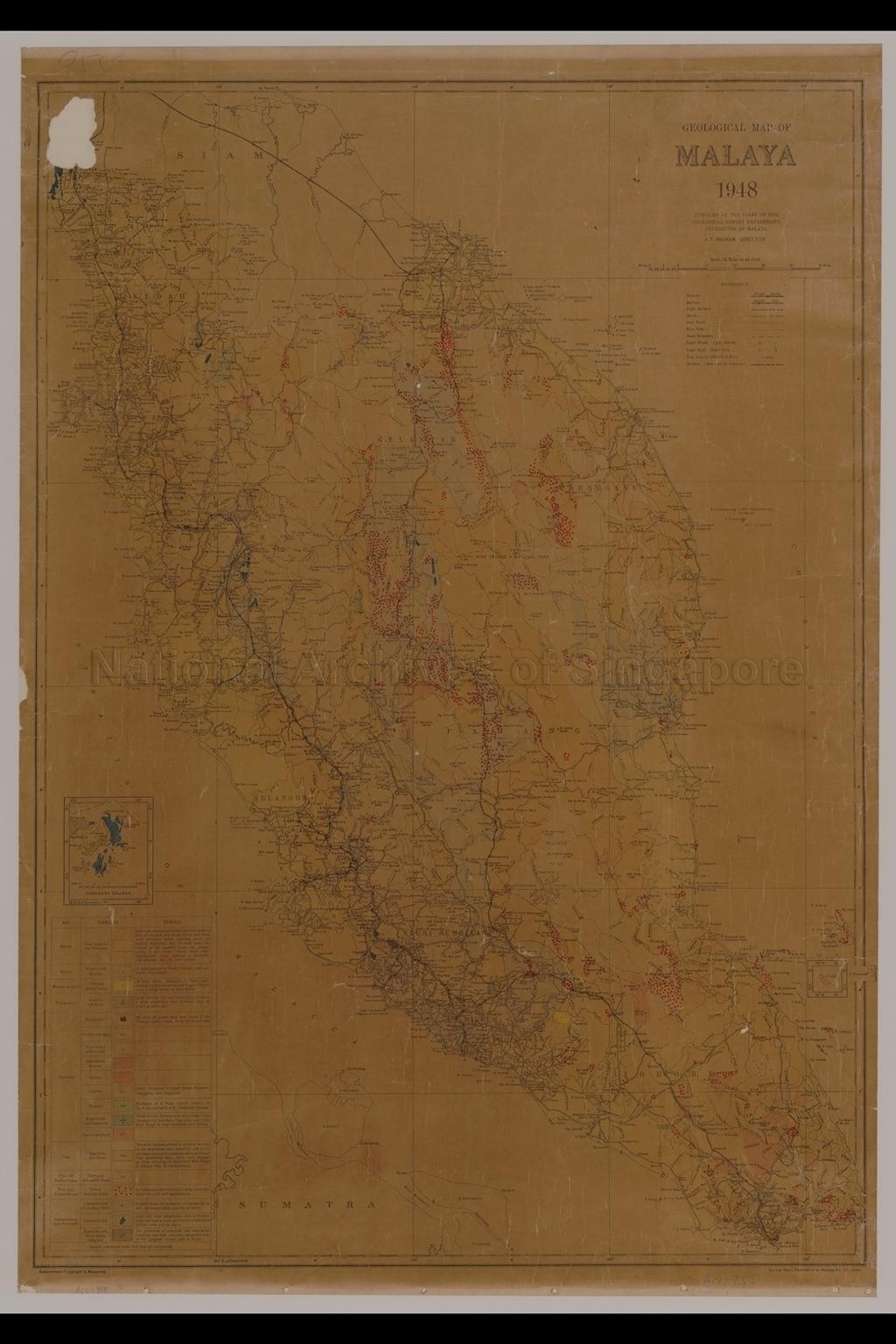 Geological Map Of Malaya 1948