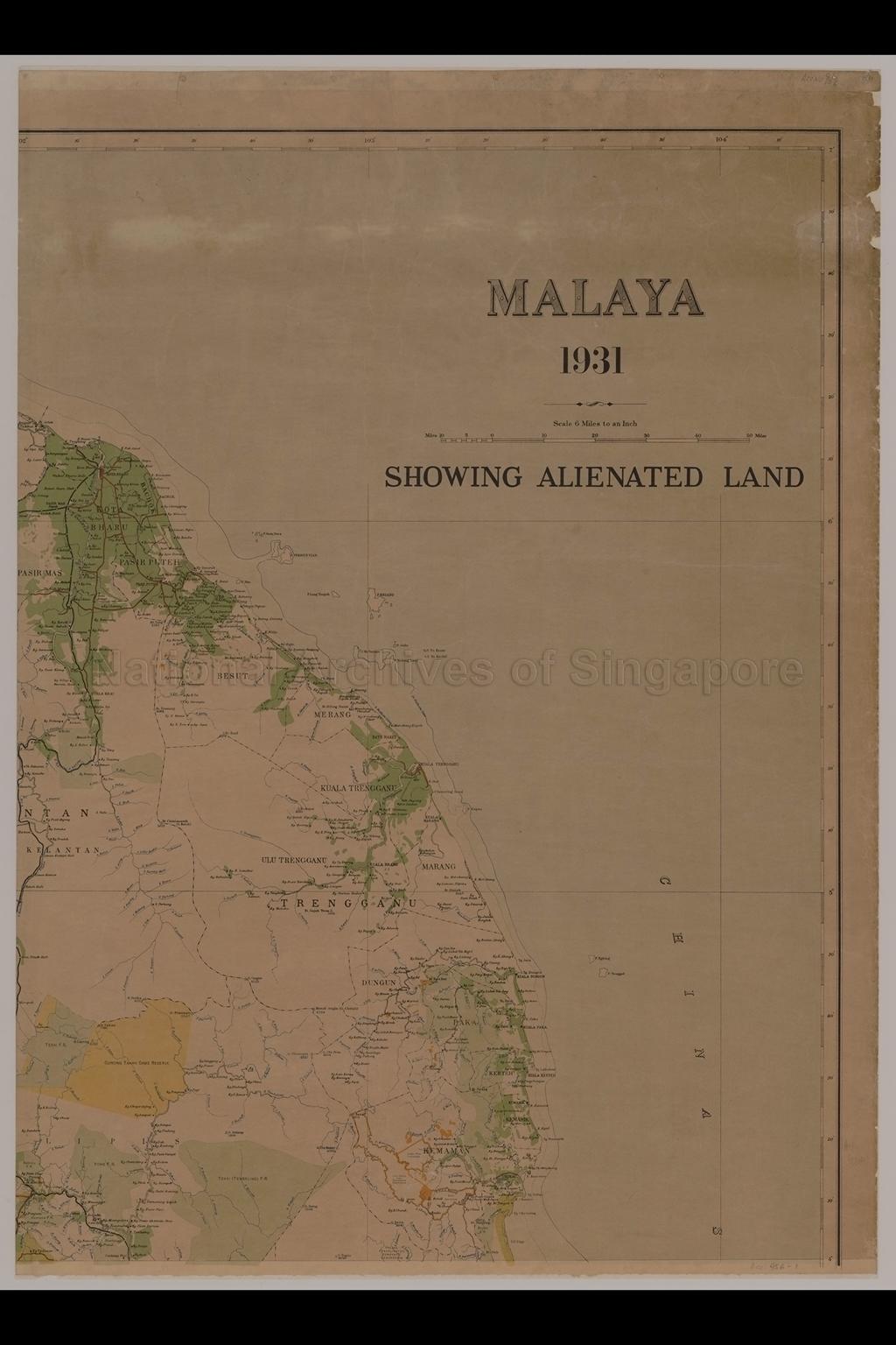 Malaya 1931 showing Alienated Land