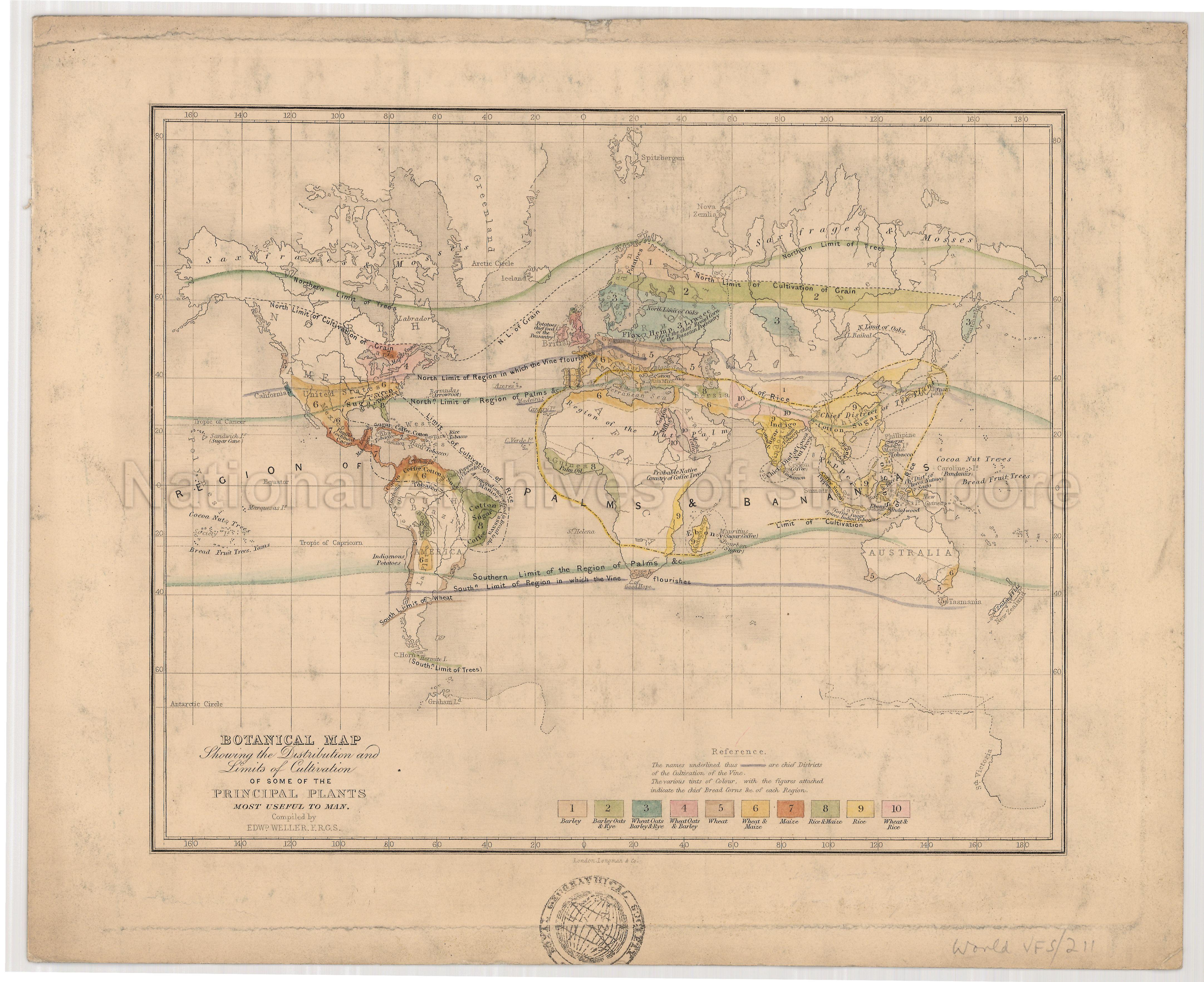 Botanical Map Showing the Distribution and Limits of