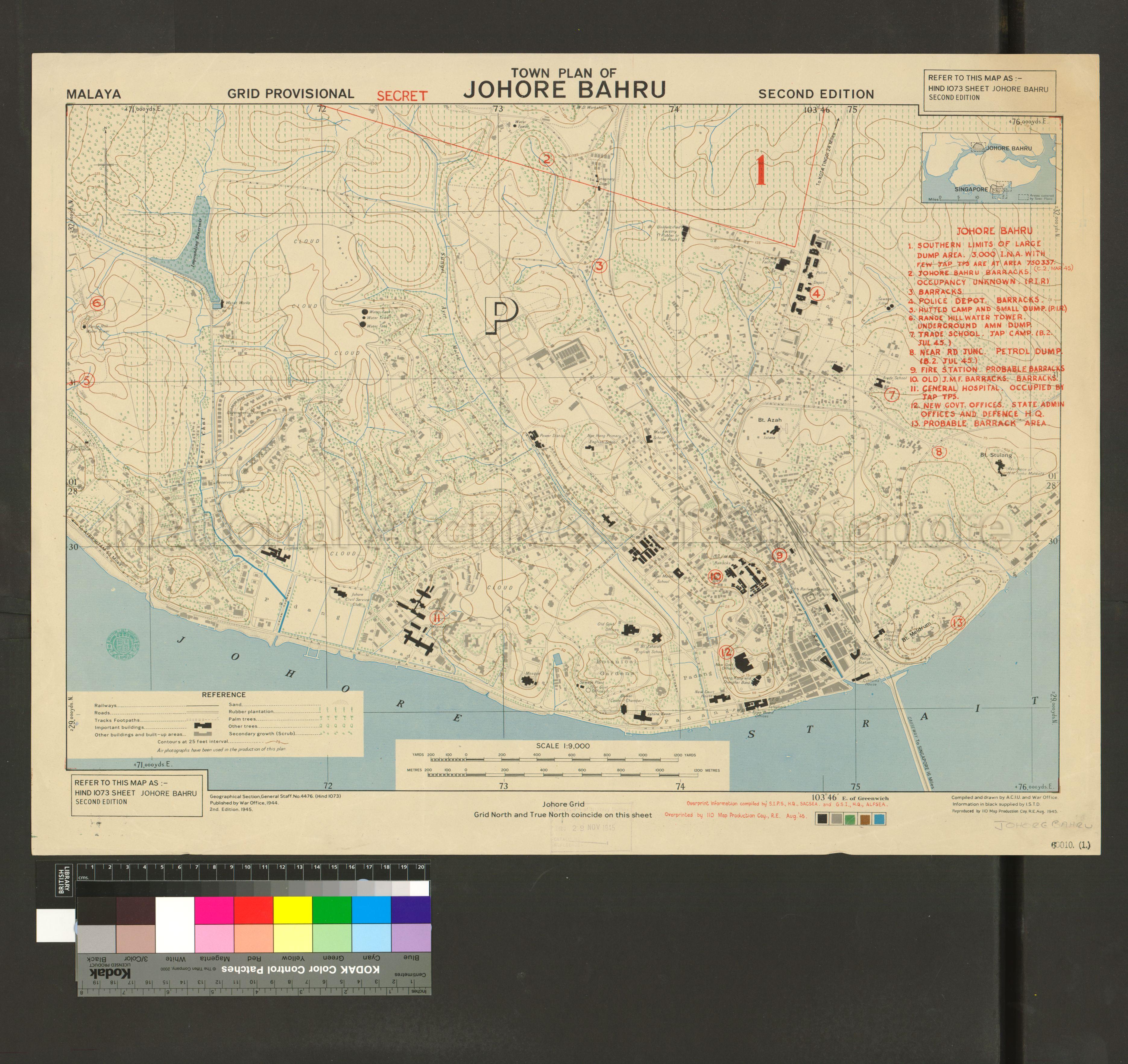 Malaya - Town Plan of Johore Bahru