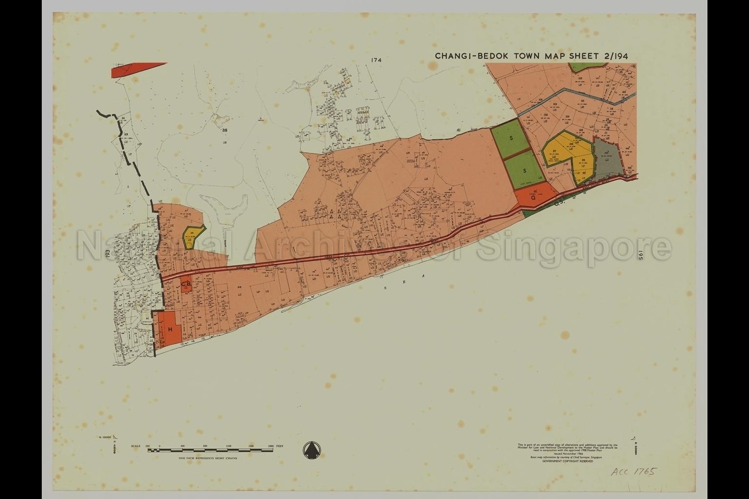1958 Master Plan: Changi-Bedok Town Map Sheet 2/194