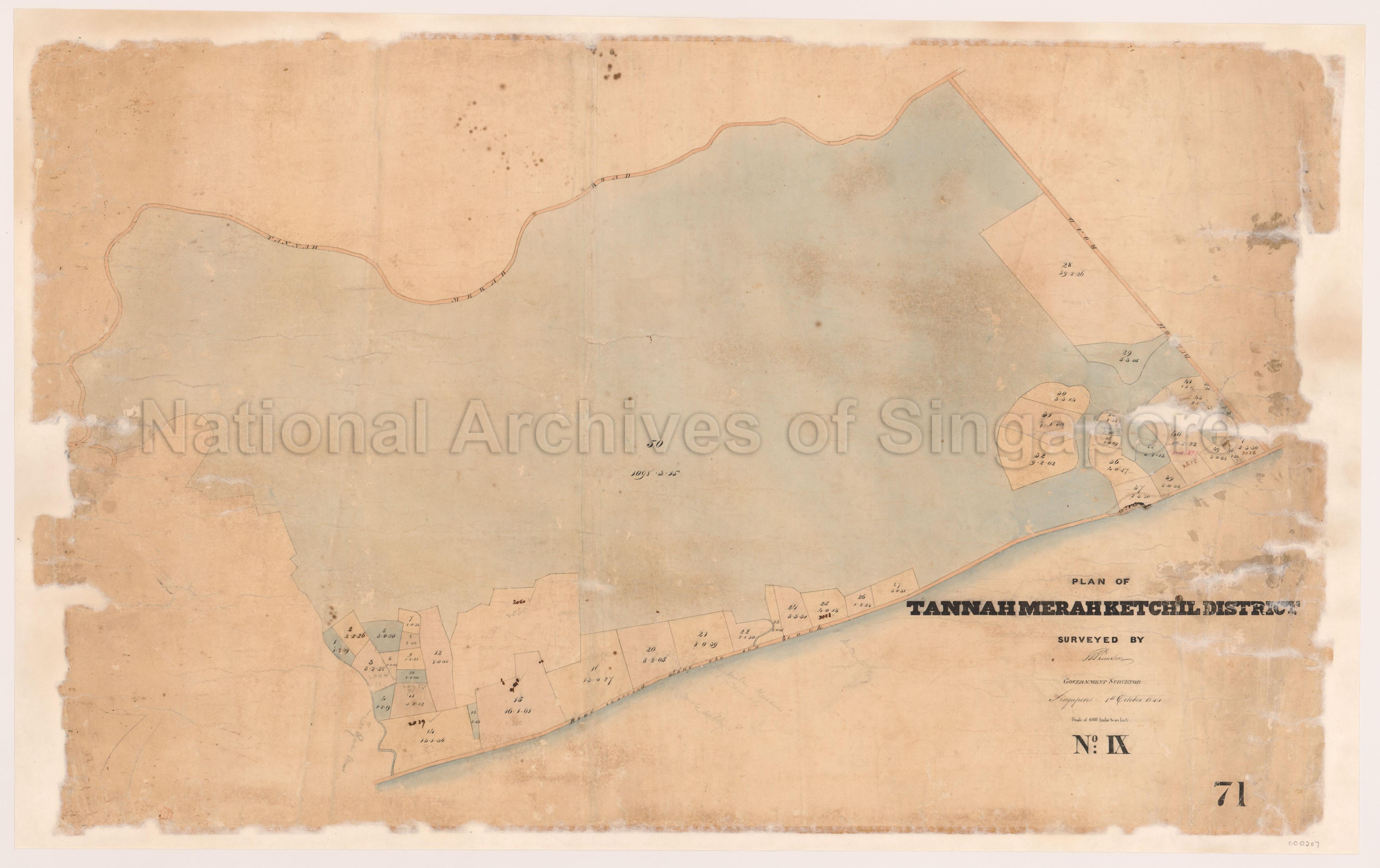 Plan Of Tannah (Tanah) Merah Ketchil (Kechil) District