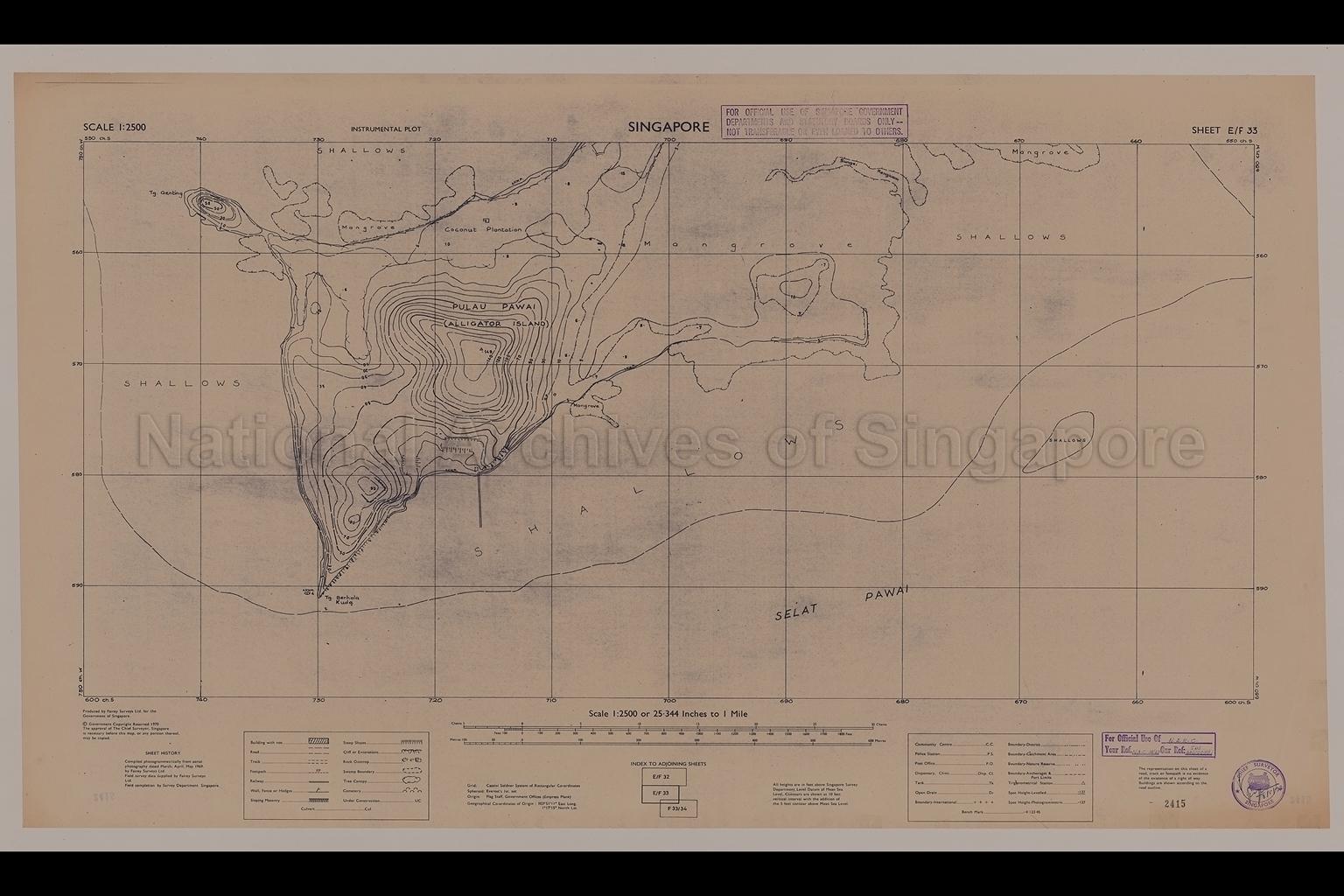 Singapore. Instrumental Plot - Pulau Pawai near Pulau Bukom