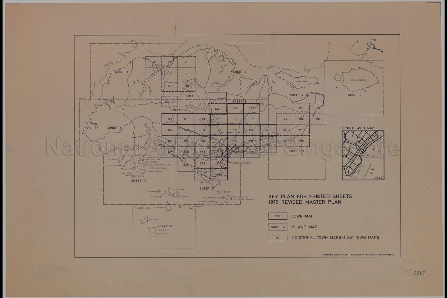Key Plan for Printed Sheets 1975 Revised Master Plan