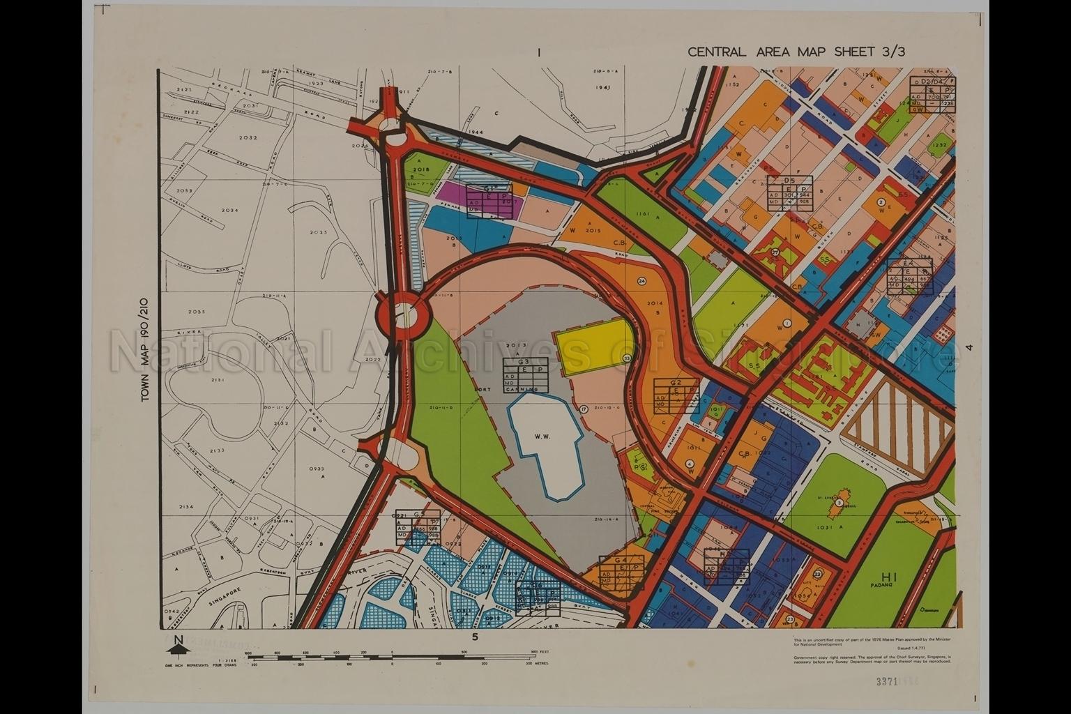 1976 Master Plan: Central Area Map Sheet 3/3
