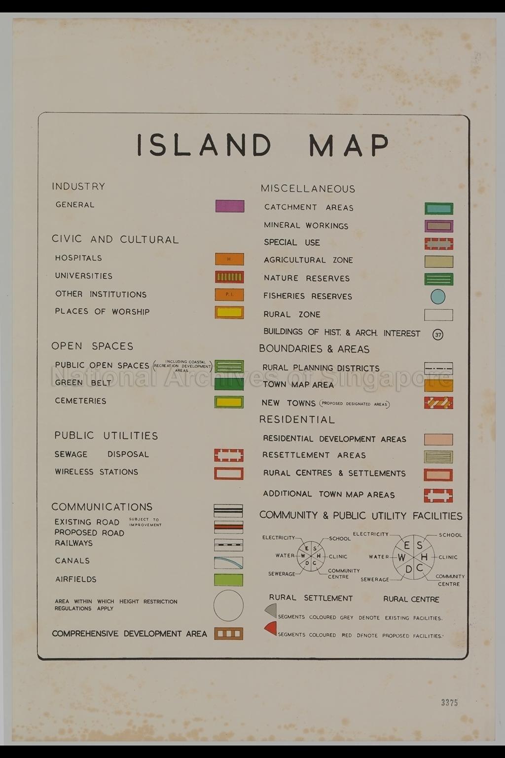 1976 Master Plan: Island Map - Legend
