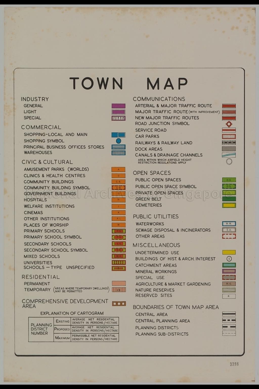 1976 Master Plan: Town Map - Legend
