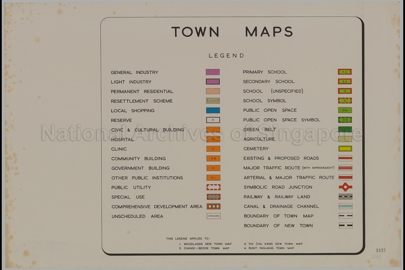 1976 Master Plan: Town Maps - Legend