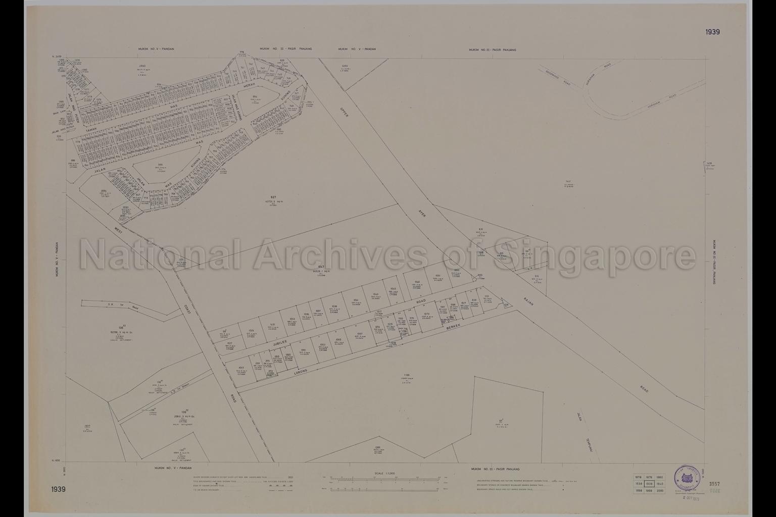 Mukim Number III: Pasir Panjang, and Mukim Number V: Pandan