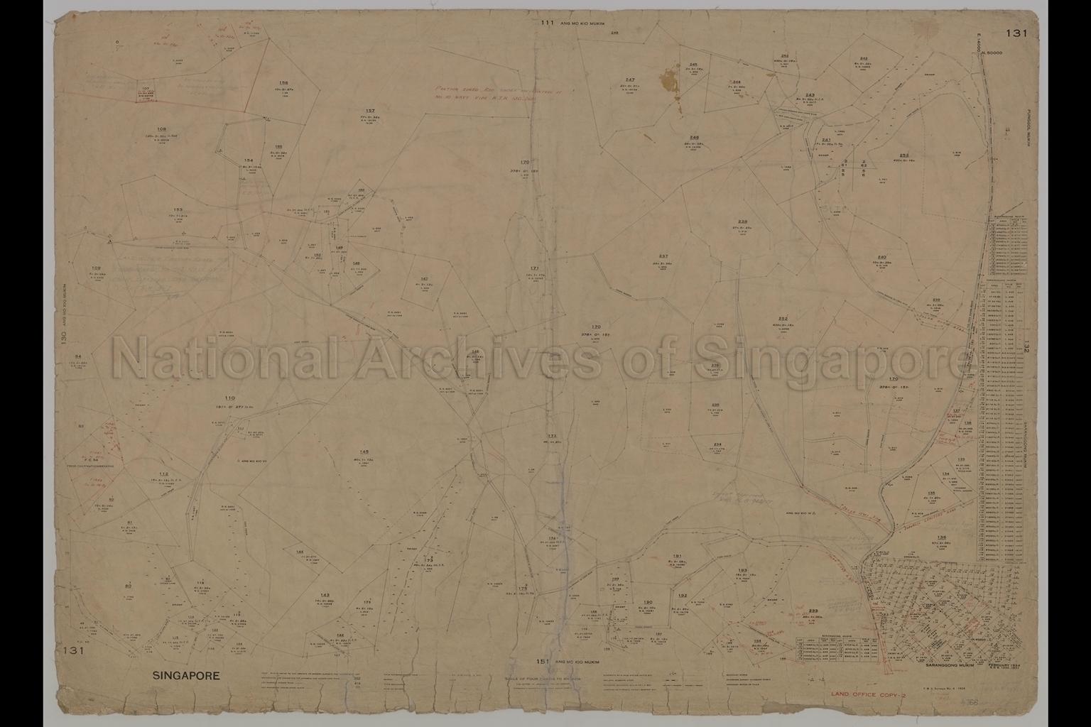 Singapore. Ang Mo Kio Mukim, Punggol Mukim and Saranggong