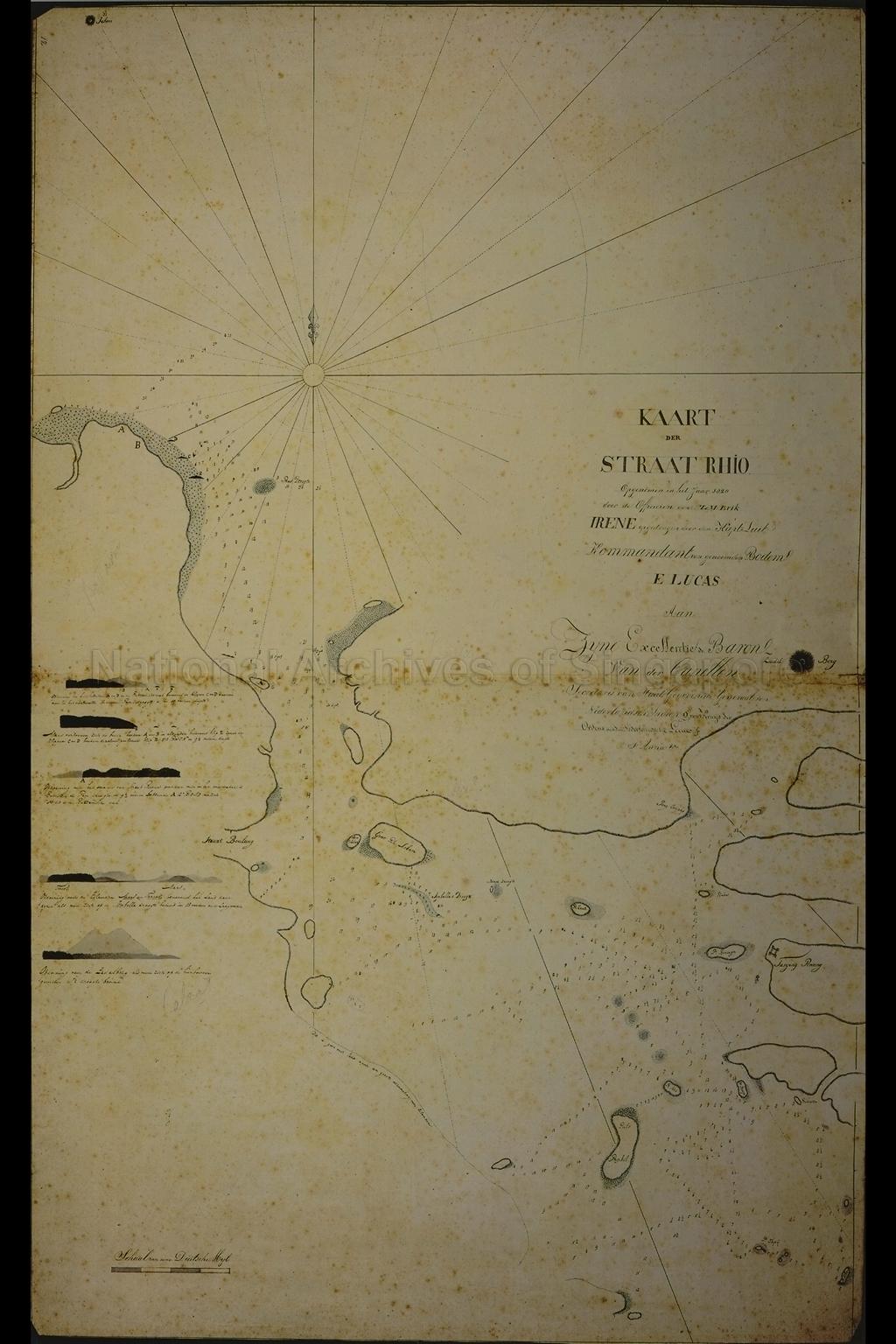 Kaart Der Straat Rhio (Map of the Strait Rhio)