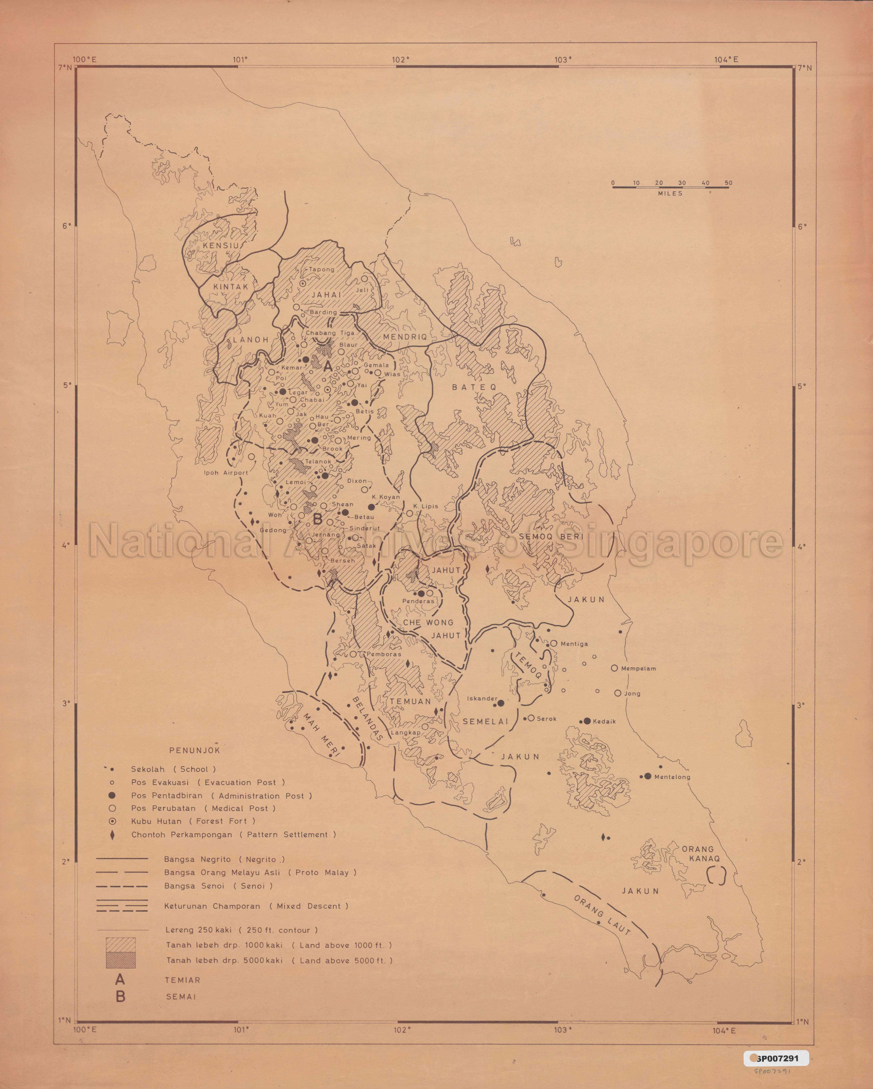 Peninsula Malaysia Distribution of Orang Asli Groups
