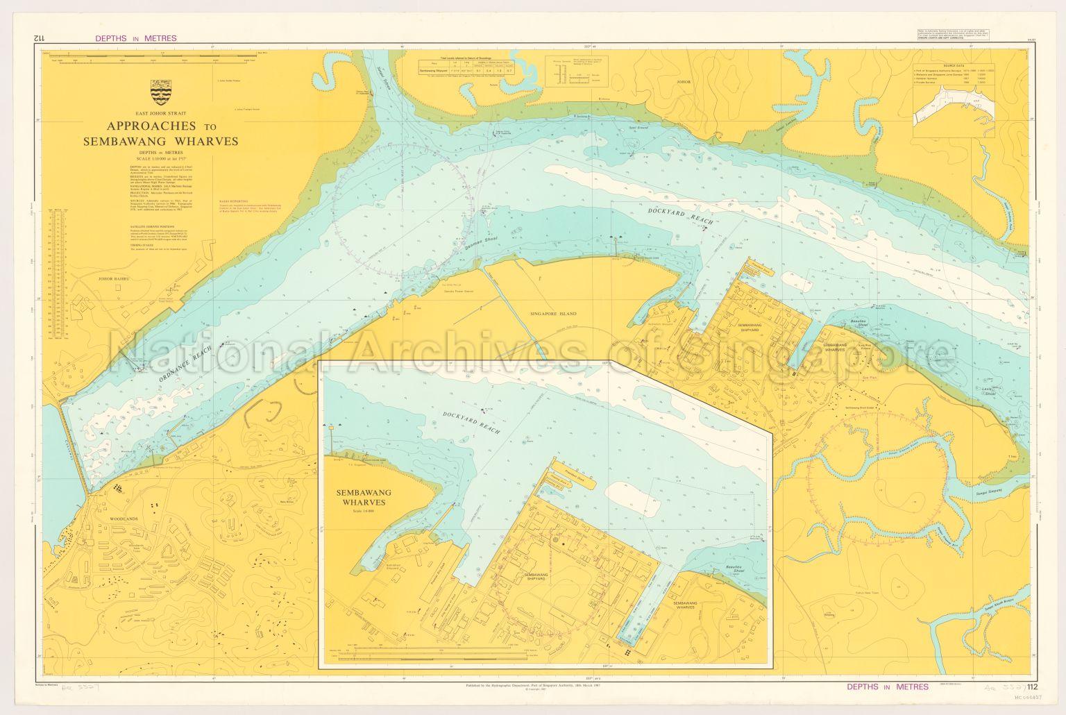East Johor Strait. Approaches to Sembawang Wharves