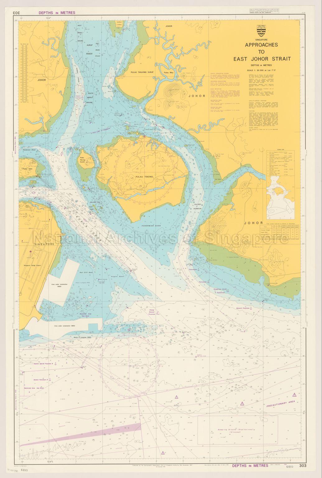 Singapore. Approaches to East Johor Strait