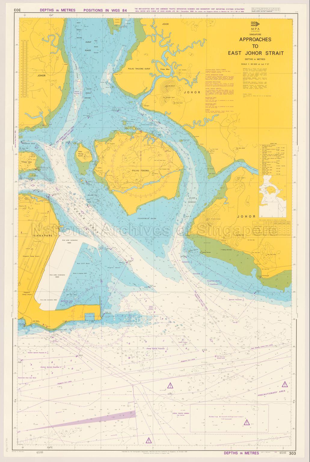 Singapore. Approaches To East Johor Strait