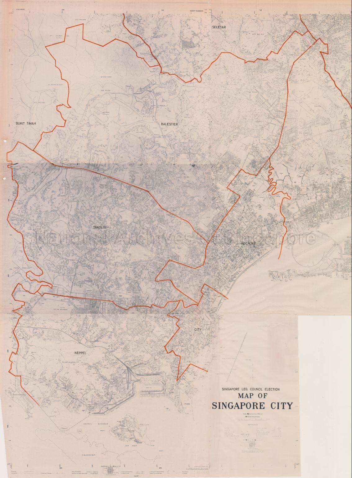Singapore Legislative Council election. Map of Singapore