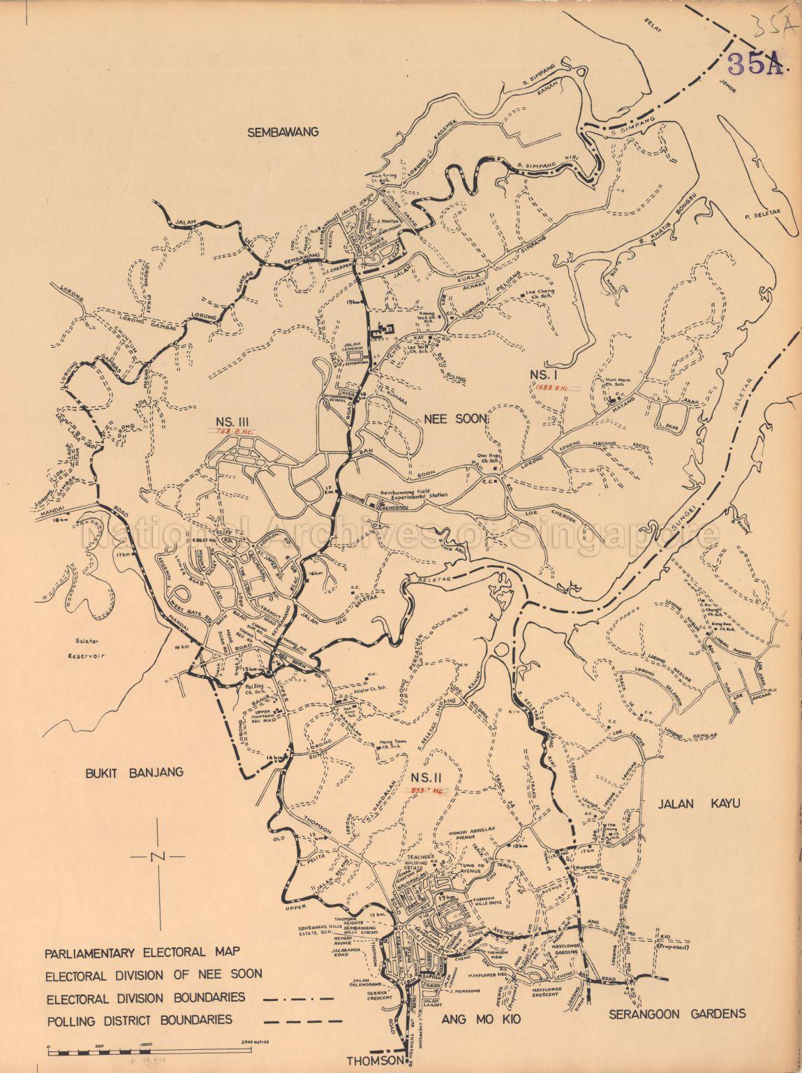 Parliamentary electoral Map. electoral Division of Nee Soon