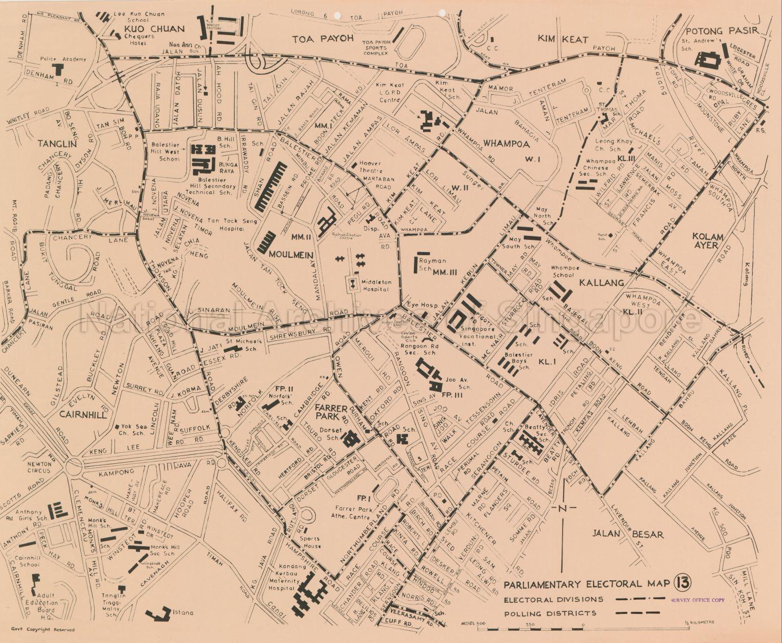 Parliamentary electoral Map (13) - Farrer Park, Kallang,