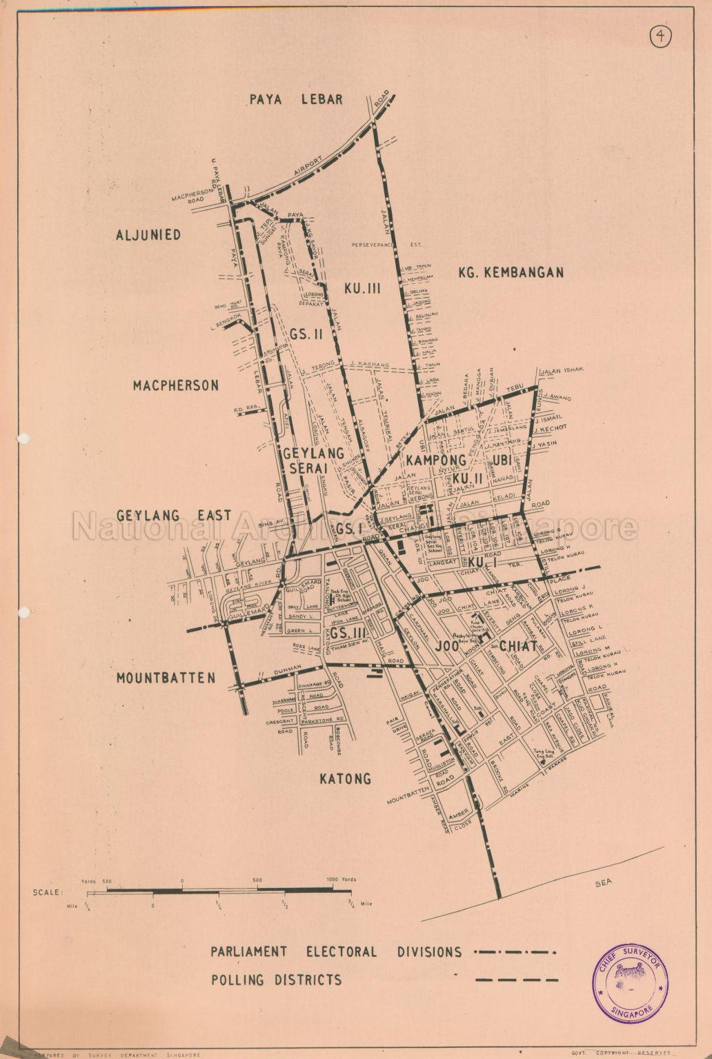 Parliament electoral Divisions (Map no.4) - Geylang Serai,