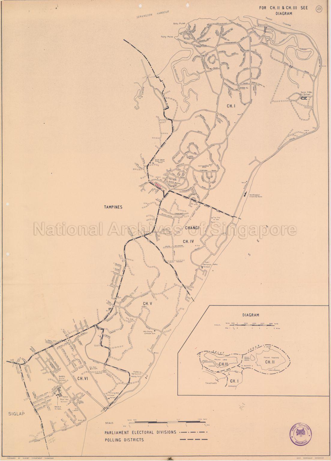 Parliament electoral Divisions (Map no.23) - Changi