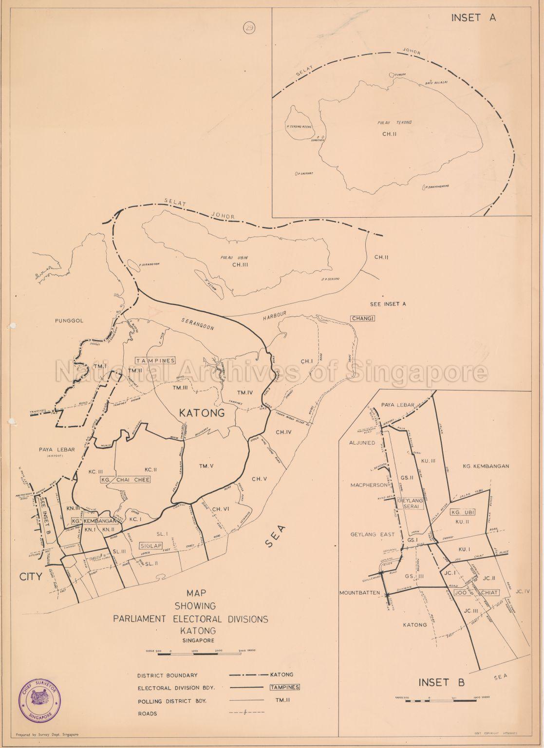 Map Showing Parliament electoral Divisions. Katong,