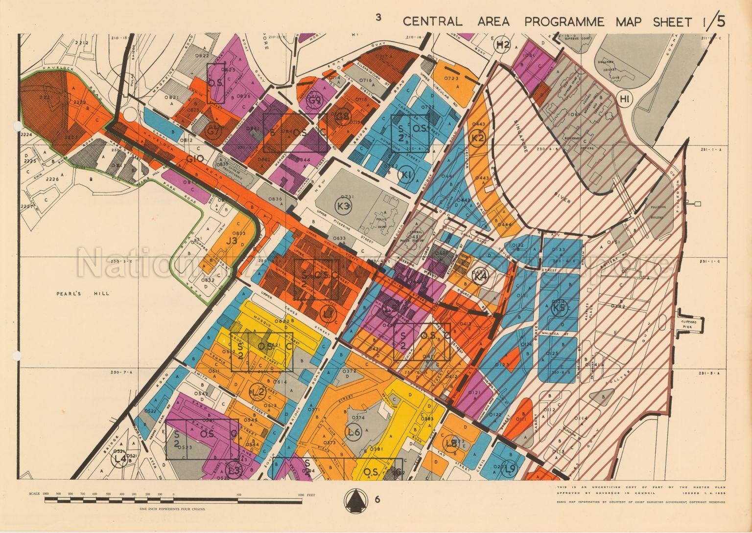 1958 Master Plan: Central Area Programme Map Sheet 1/5